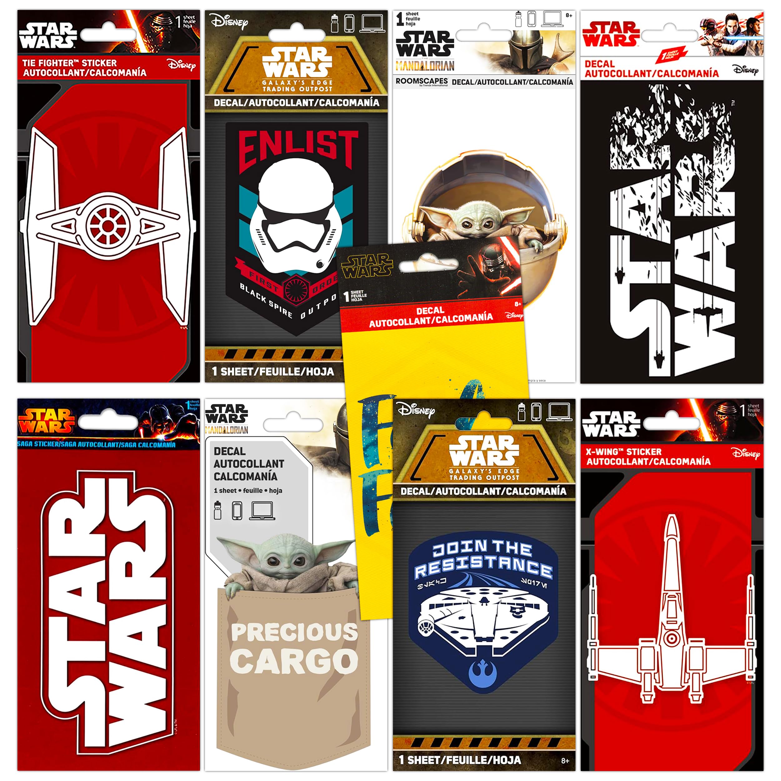Amazon.com: Ultimate Disney Star Wars Stickers Set - 9 Pack Star Wars ...