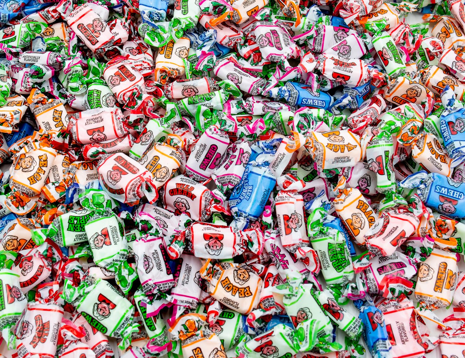 ALBERT’S CHEWS Fruit Candy 2 lb Bulk Taffy Bag, Old Fashioned Candy, 5 ...