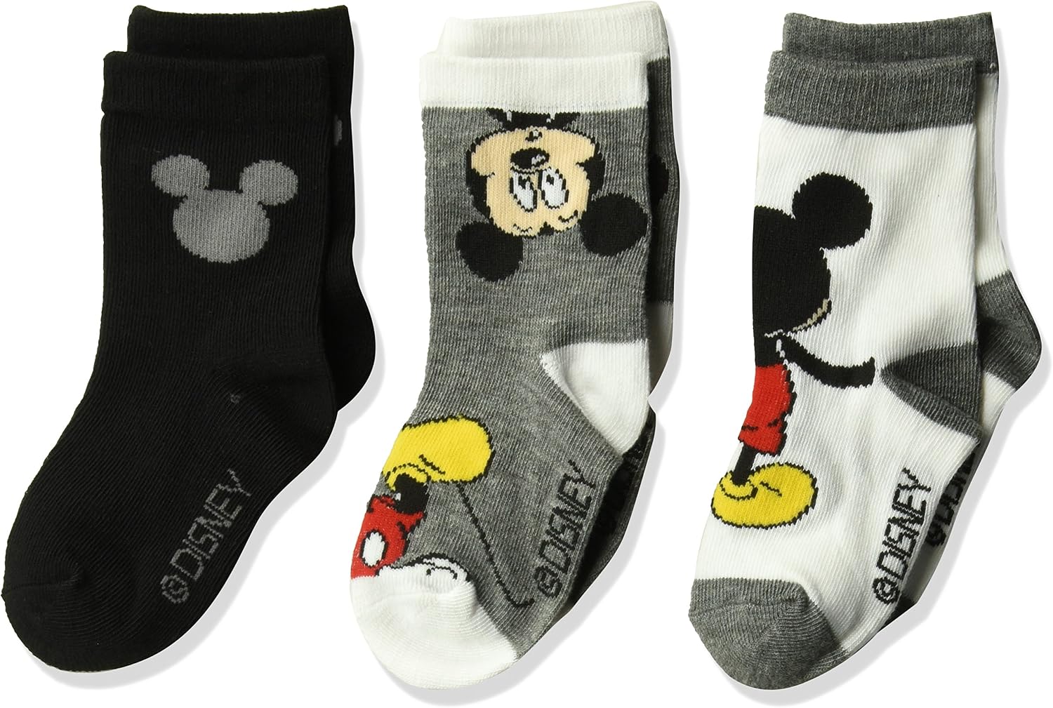 Amazon.com: Disney Boys' Mickey Mouse 3 Pack Crew Socks : Clothing ...