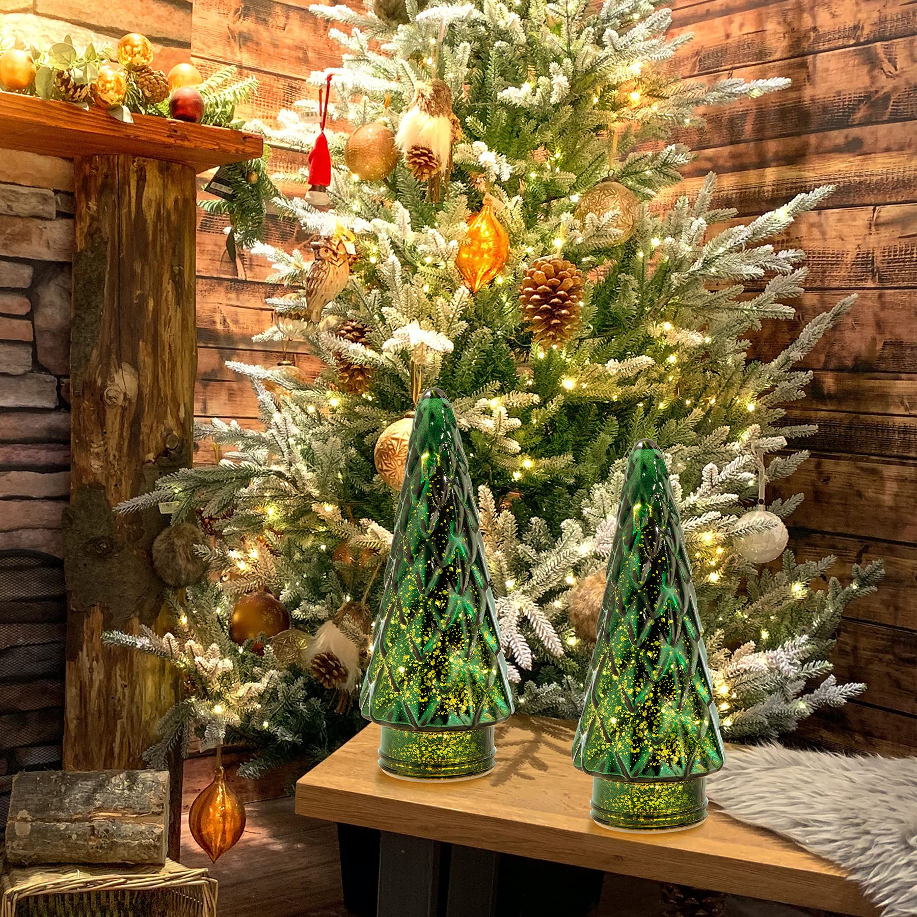 Green Glass Christmas Tree Glass Whimsical Avocado Christmas Tree