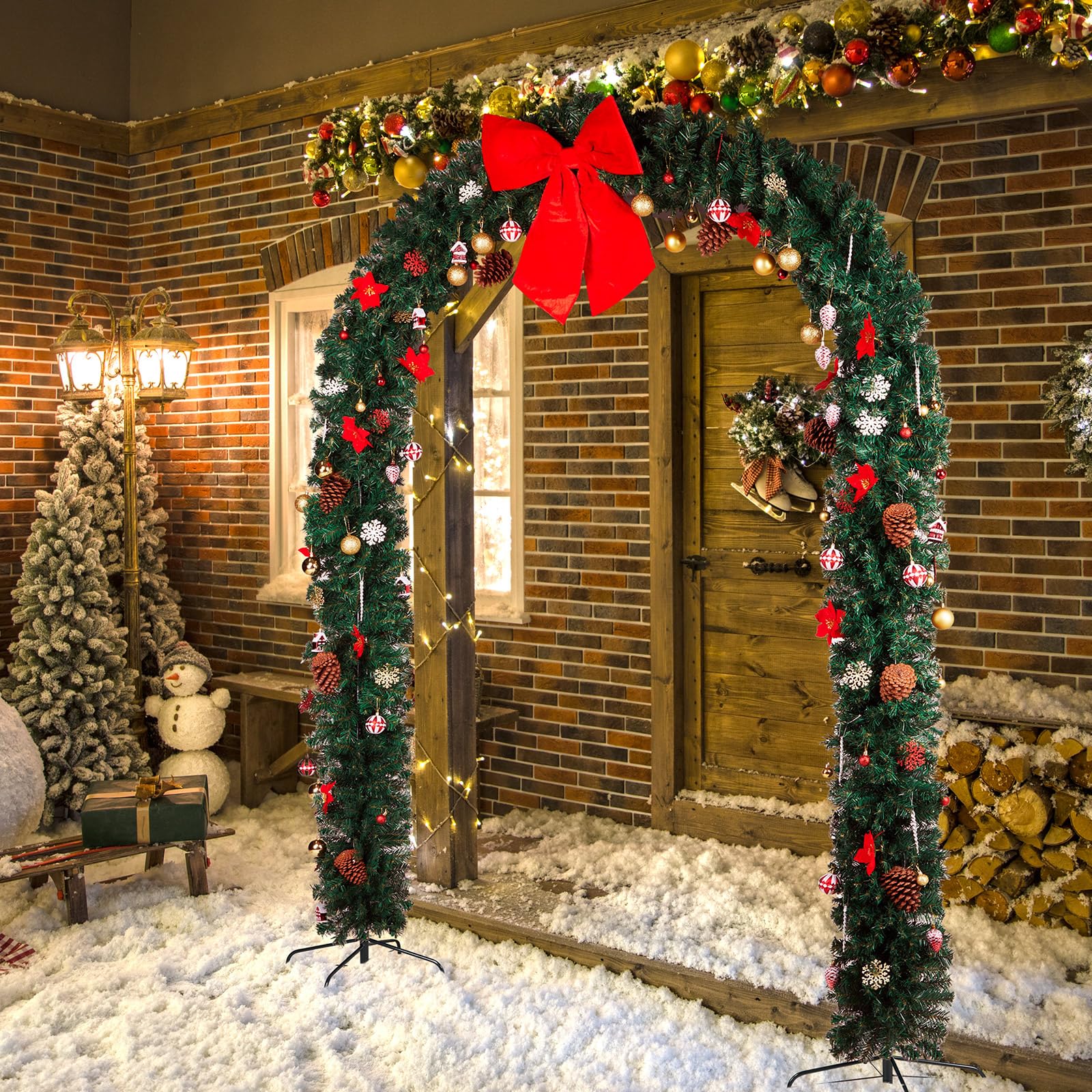 Bonnlo Christmas Arch, 8ft Christmas Tree Arch for Outdoor Indoor Room ...
