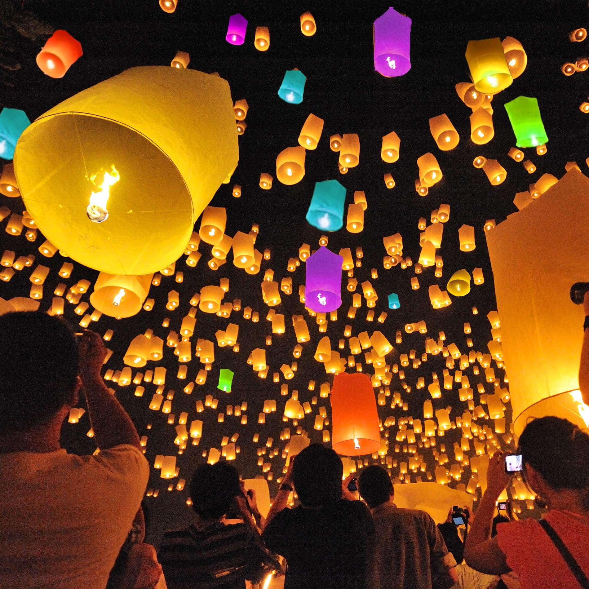 Gorshine 10Pcs Chinese Sky Lanterns-Sky Lanterns, Paper Flying Lanterns ...