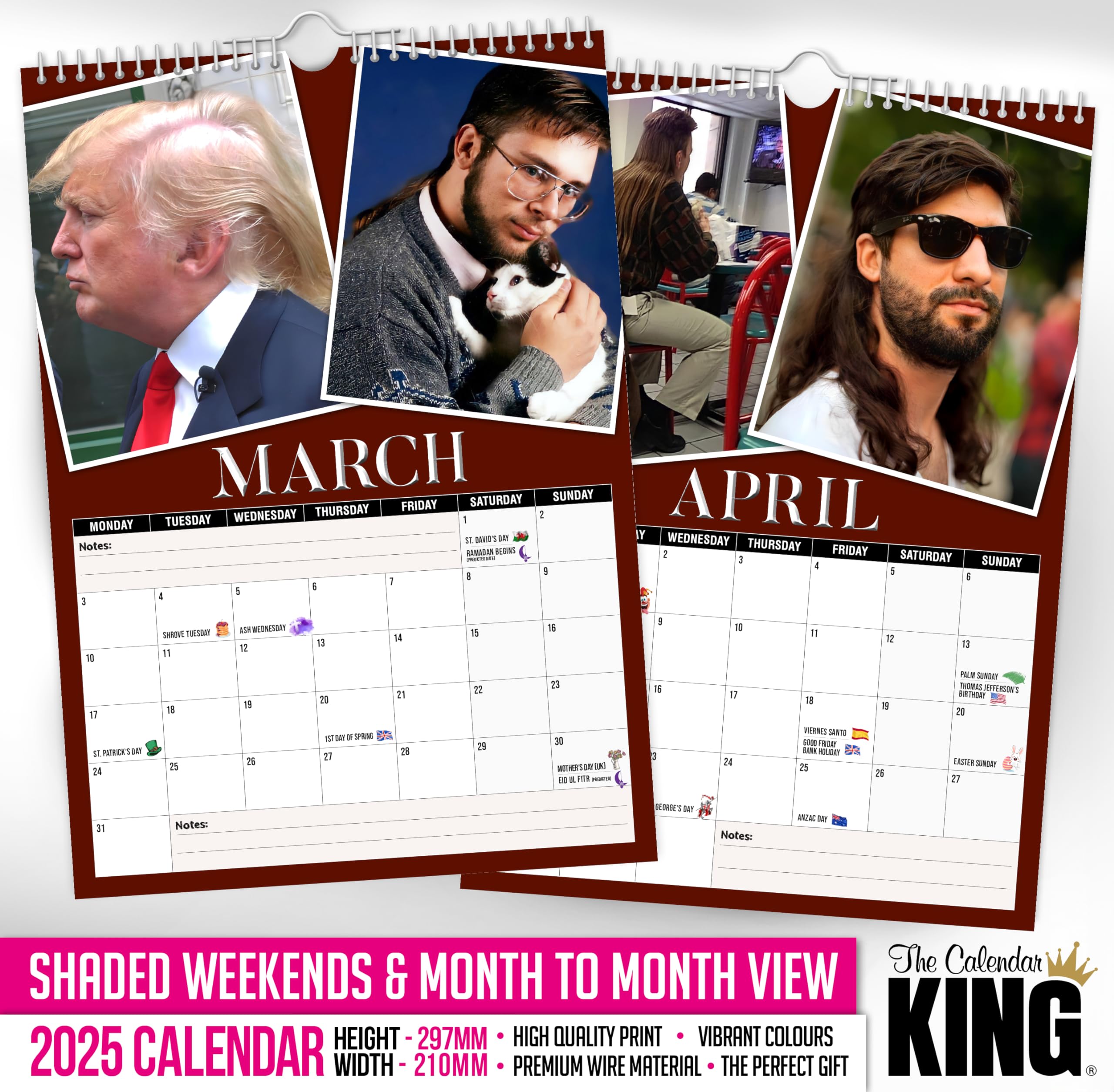 The Calendar King // Worlds Greatest Mullets – 2025 Wall Calendar (Full ...