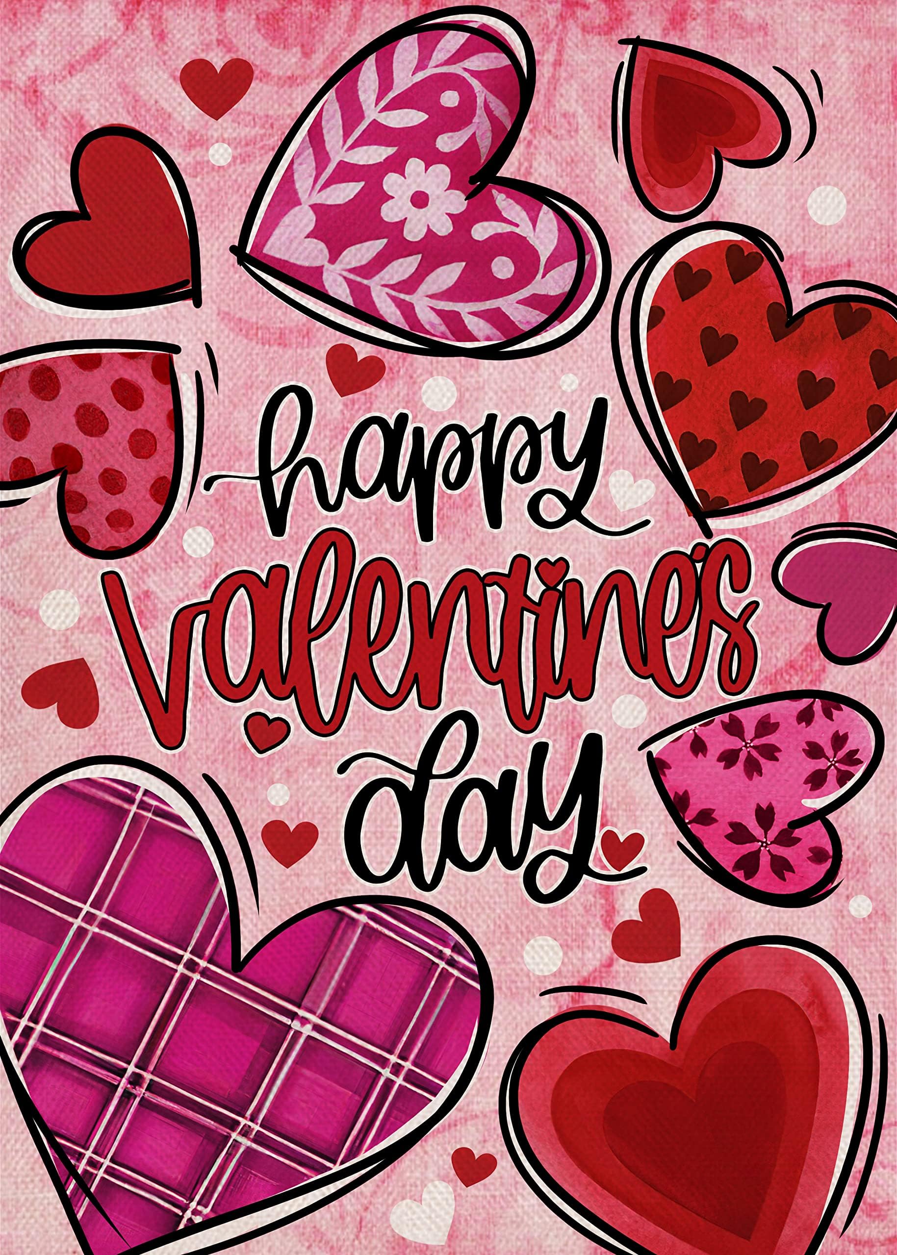 Amazon.com : Valentine Flag, Double Sided Valentine's Day Flag Red and ...