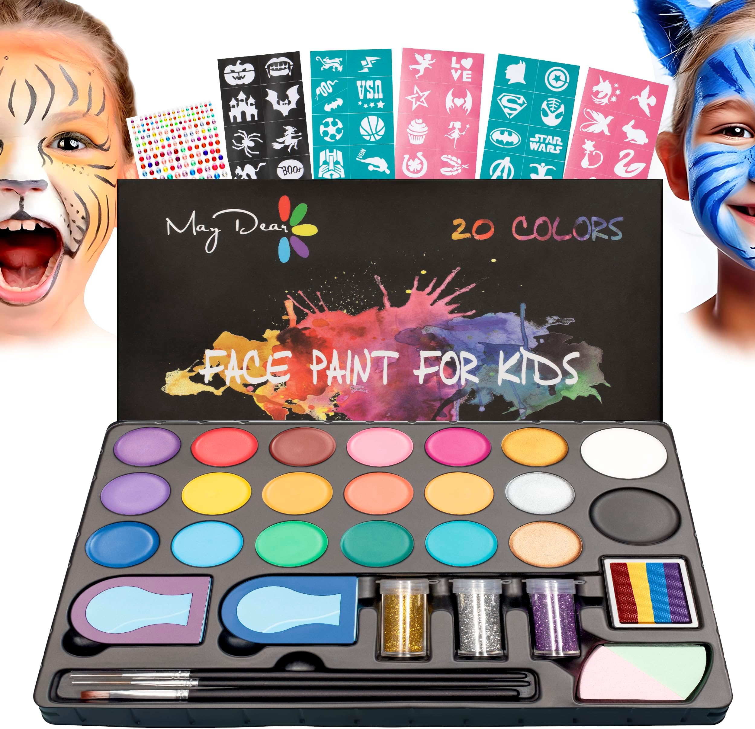 Amazon.com: Face Paint Kit – Easy to Apply & Remove – Dermatologically ...