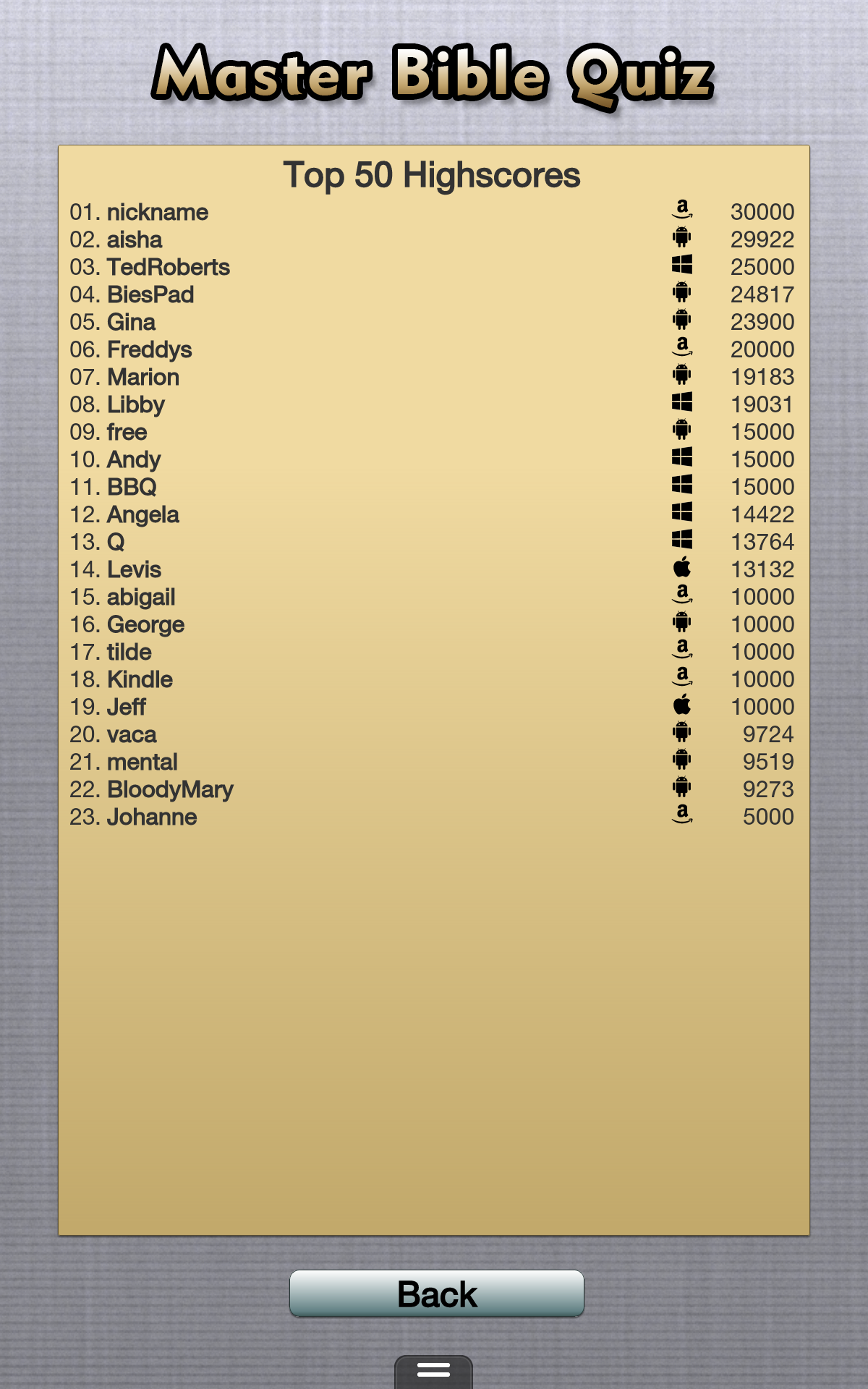 Master Bible Quiz - App on Amazon Appstore