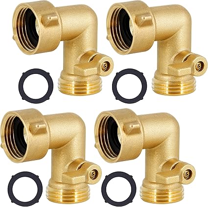 Amazon.com : Lifynste Garden Hose Elbow Connector, 90 Degree Brass ...