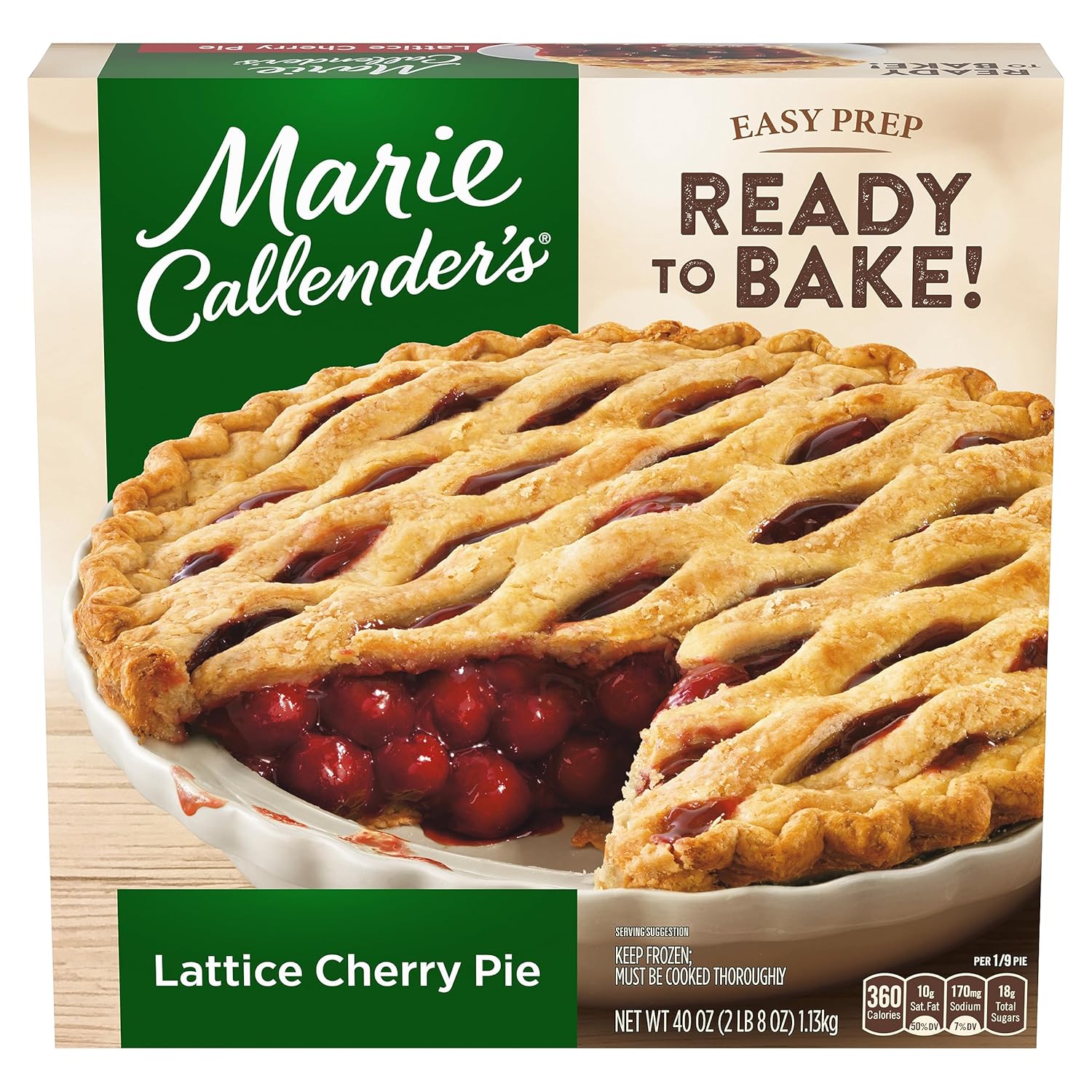 Amazon.com: Marie Callender's Frozen Pie Dessert, Lattice Cherry, 40 Ounce : Grocery & Gourmet Food