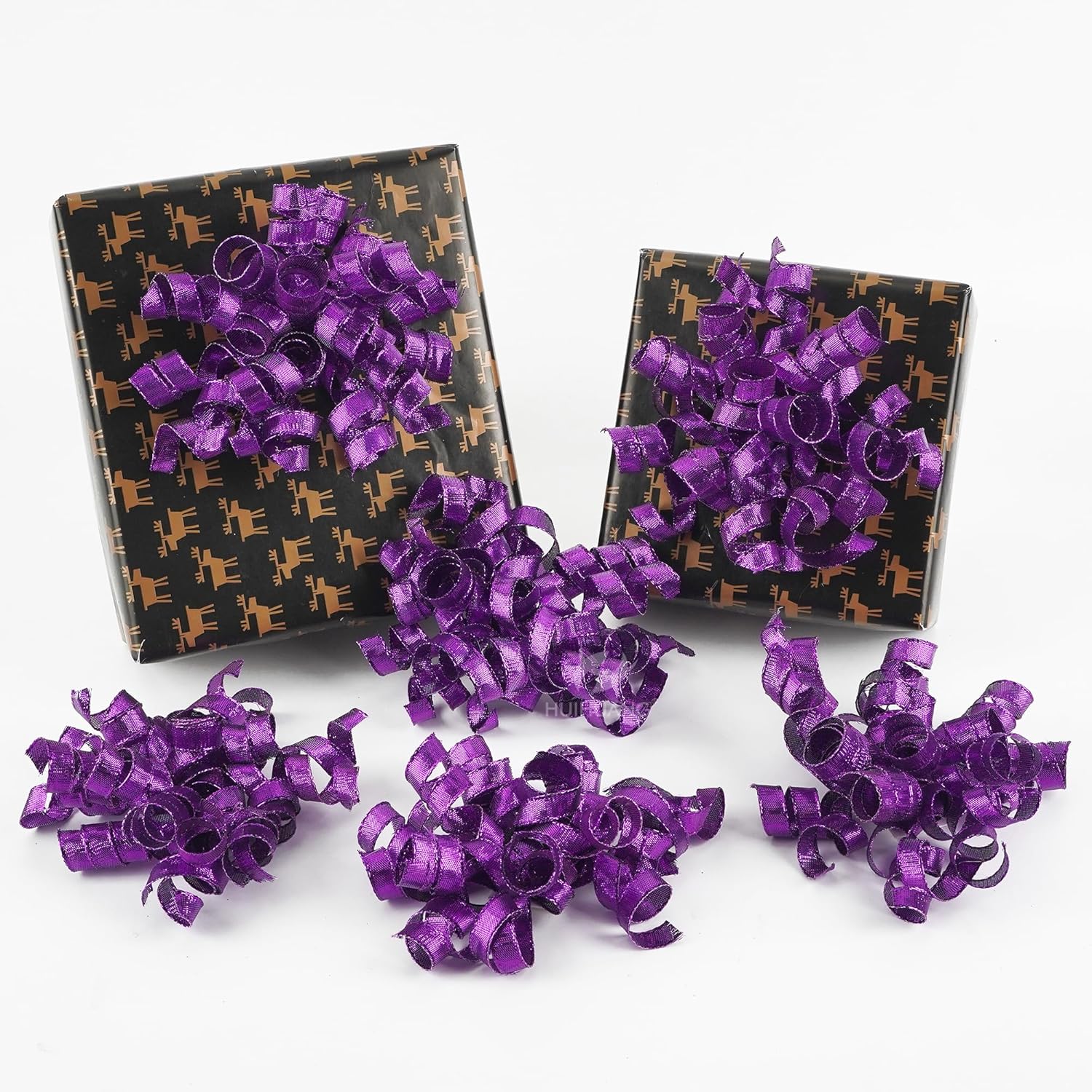 Amazon.com: HUIHUANG Purple Bows for Gift Wrapping Metallic Burst Curly ...