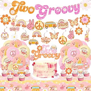 Amazon.com: Two Groovy Party Decoration Set Two Groovy Retro Hippie ...