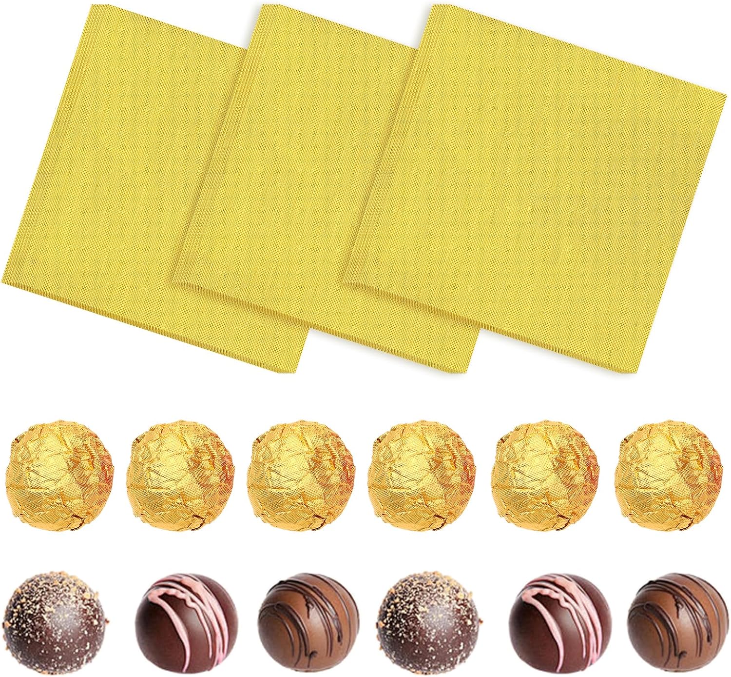 Amazon.com: Molain 300pcs Foil Colored Candy Wrappers, 3x3 inches Foil ...