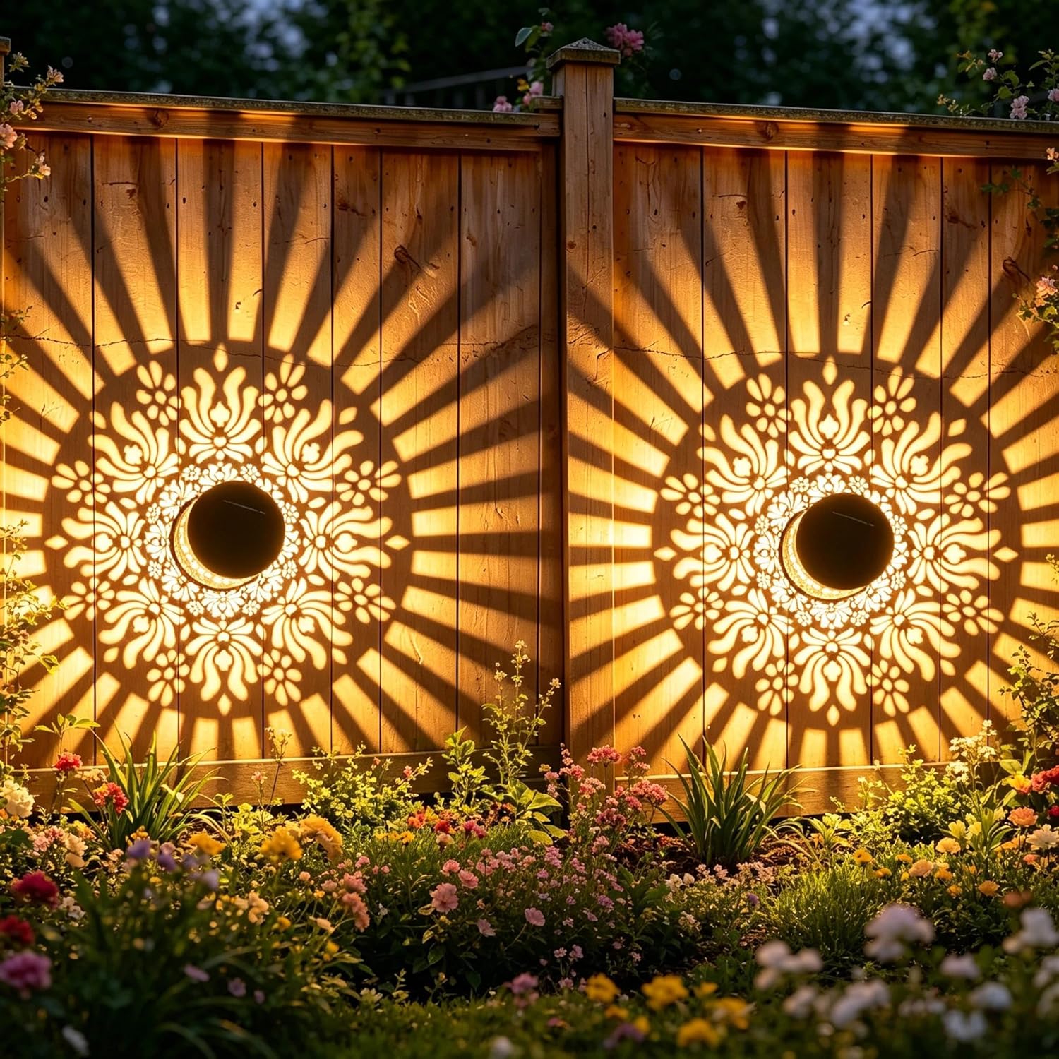 4 Pack Solar Fence Lights Outdoor, Decorative Solar Wall Lights with ...