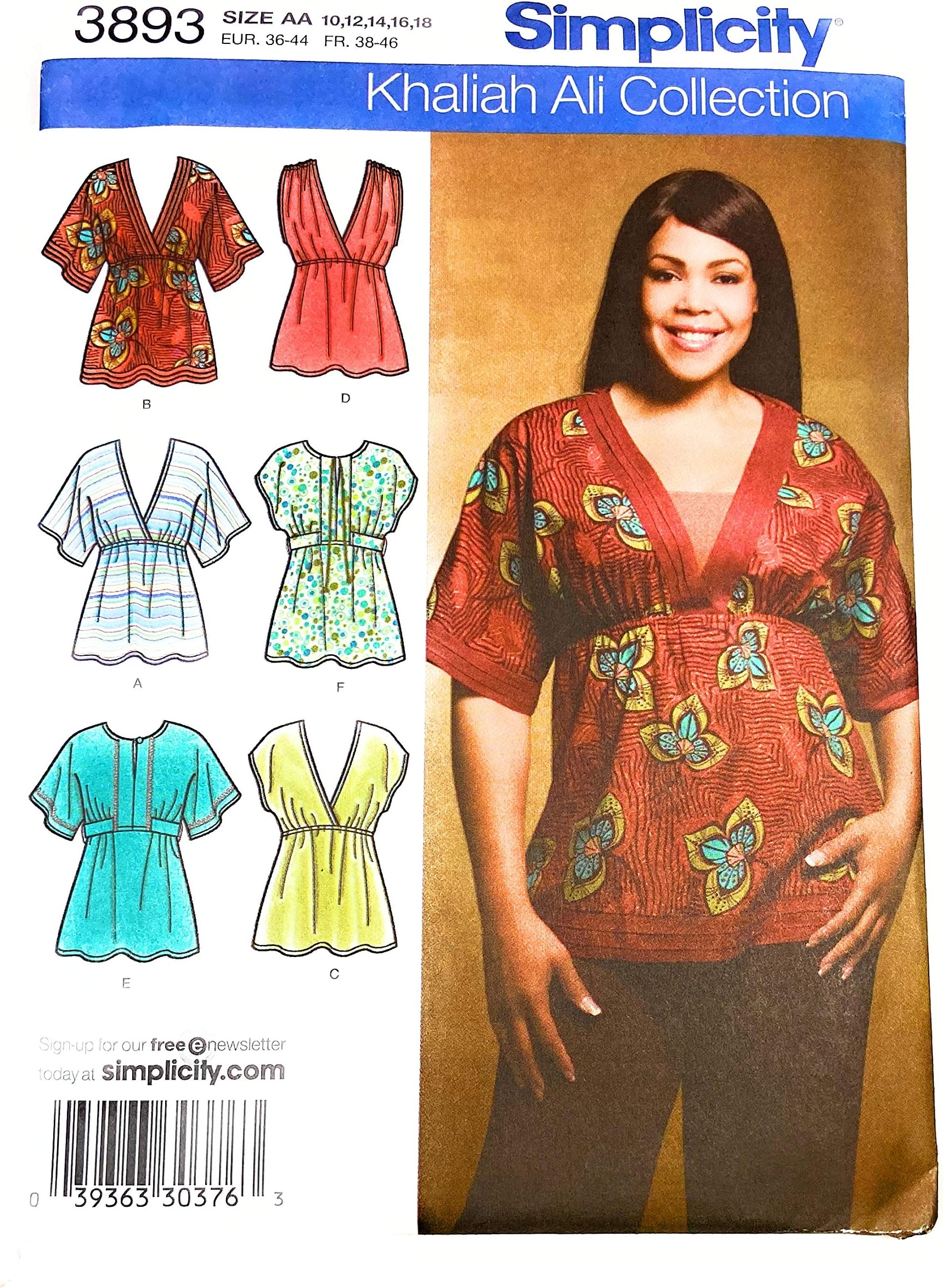 Amazon.com: Simplicity 3893, Women's Tunic Pattern, Size BB (20W-28W ...
