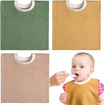 Amazon.com: VitalCozy 3 Pieces Full Coverage Toddler Bibs Absorbent ...
