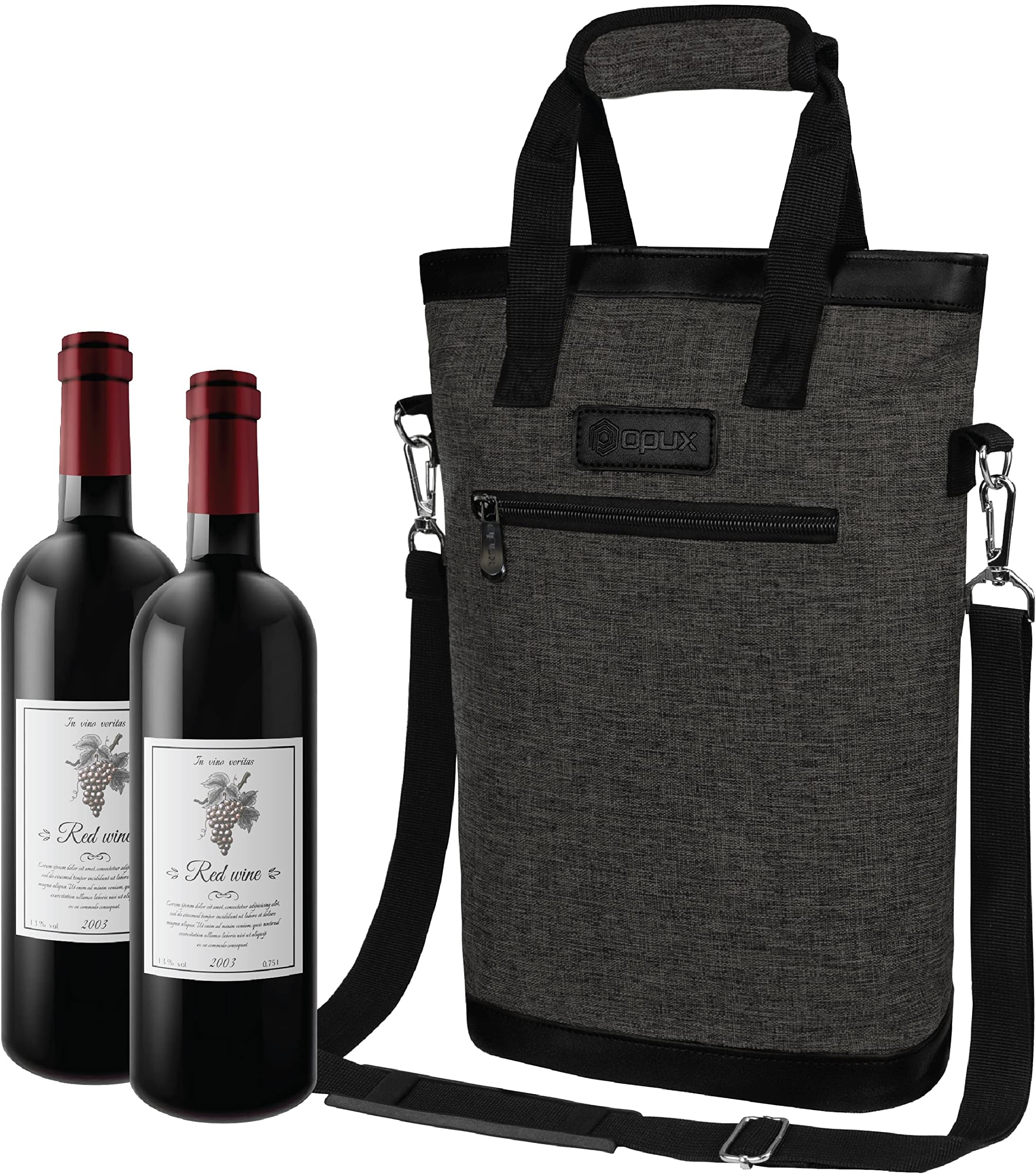 Amazon.com: Handy Laundry Wine Carrier Tote Bag - 2 Bottle Pockets ...
