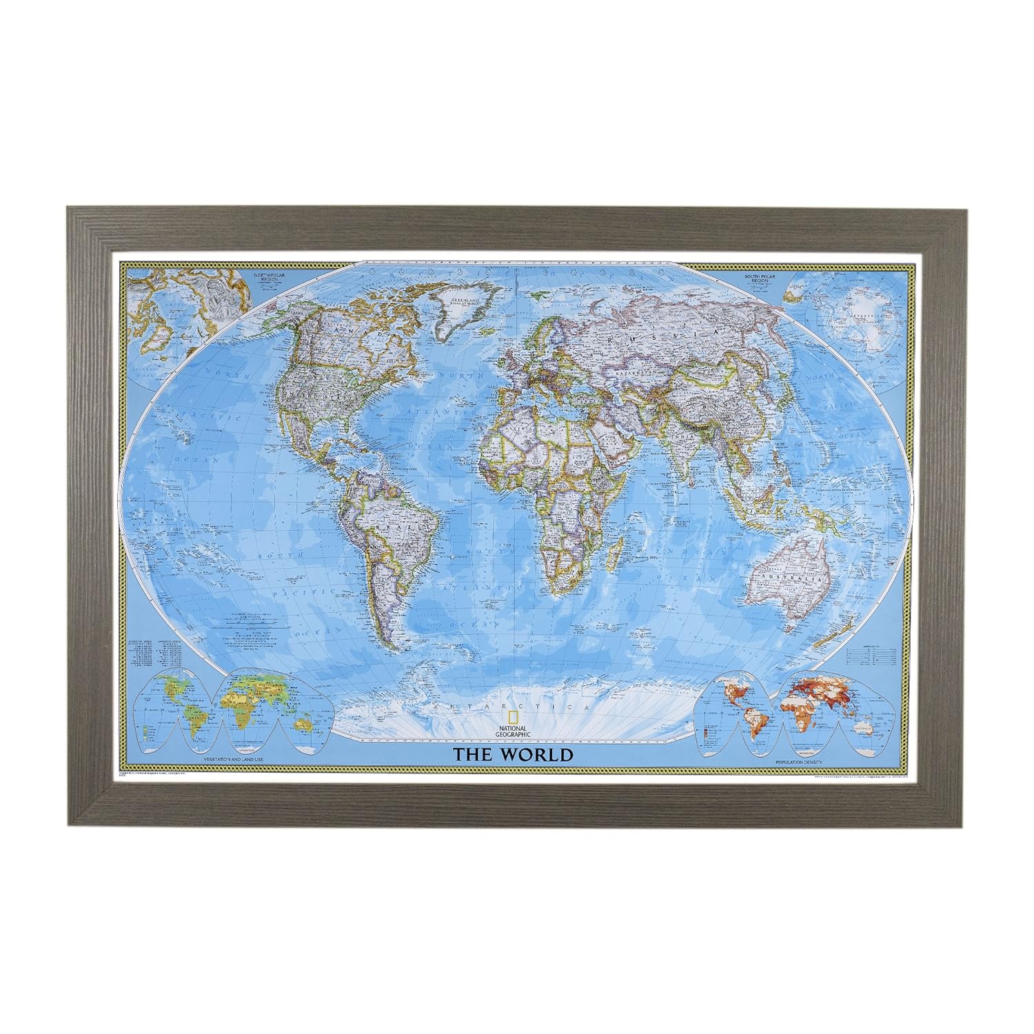 Amazon.com - Push Pin Travel Maps - Classic World - Barnwood Gray ...