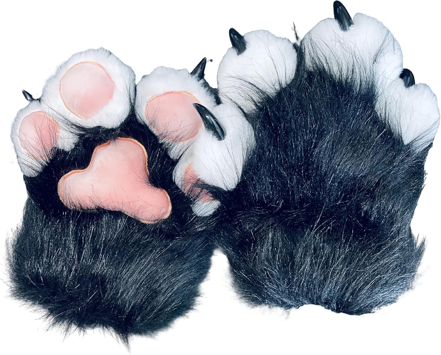 Amazon.com: Ekwikzz Plush Furry Cat Claw Gloves - Faux Fur Fox Paws ...