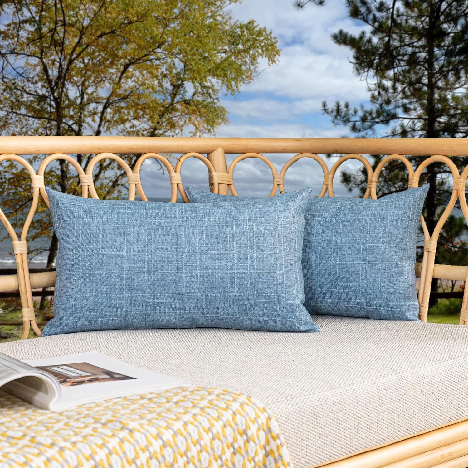 Amazon.com : Kevin Textile Pack of 2 Outdoor Waterproof Throw Pillow ...