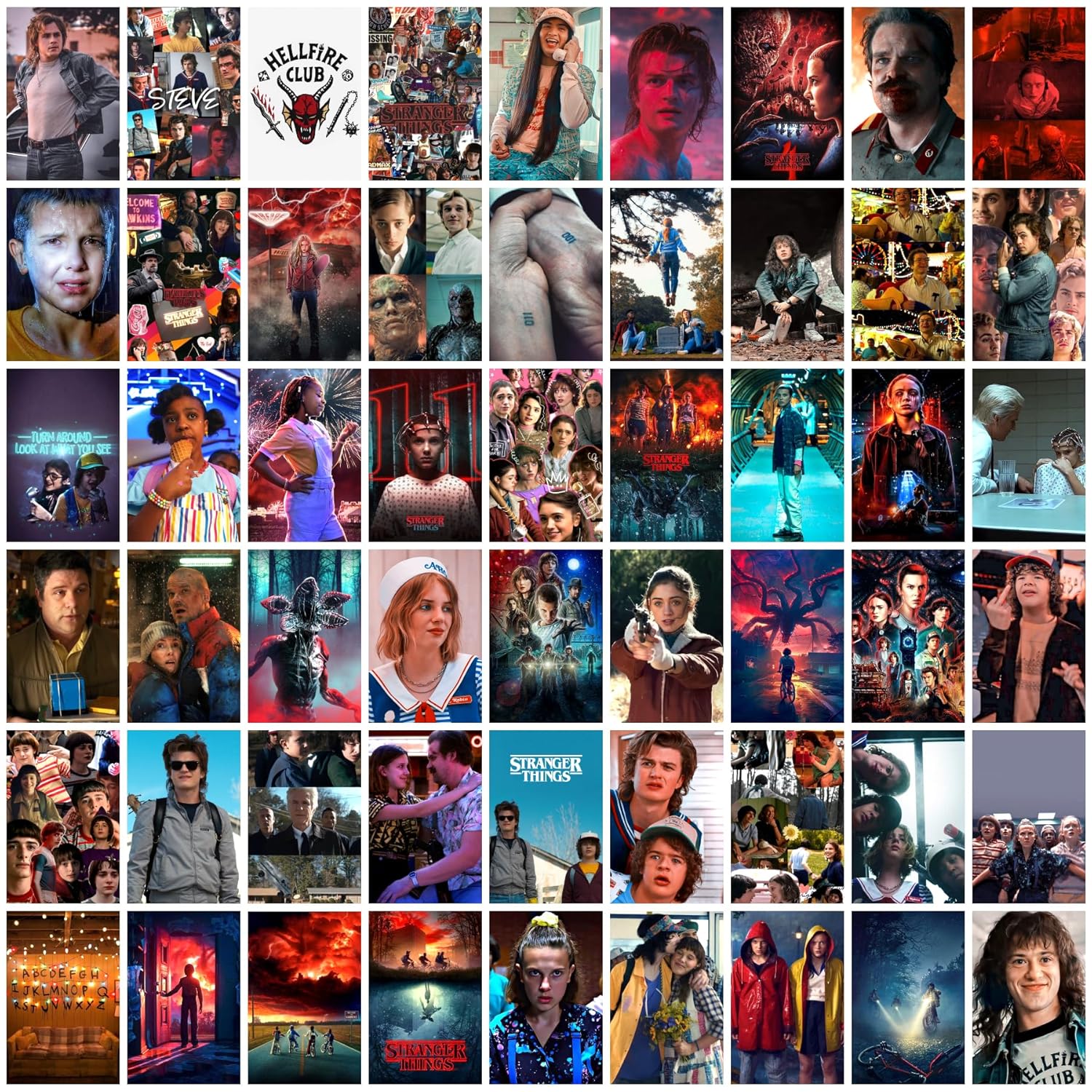 Stranger Things Posters Set of 54 | 4x6 Inch Mini Wall Art Prints ...