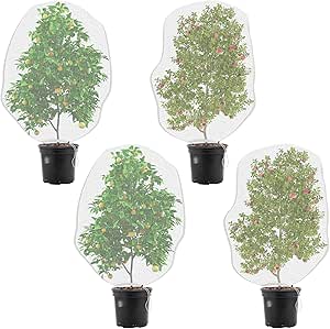 Amazon.com : 4 Pcs Insect Bird Barrier Netting Mesh, 2.6 x 3.2 ft Garden Bug Netting Plant Cover ...