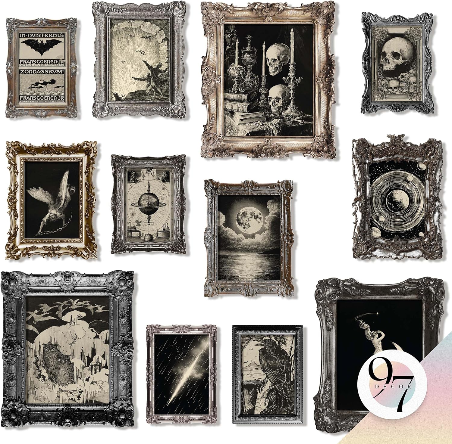 Amazon.com: 97 Decor Dark Gothic Wall Art Prints - Halloween Goth Room ...