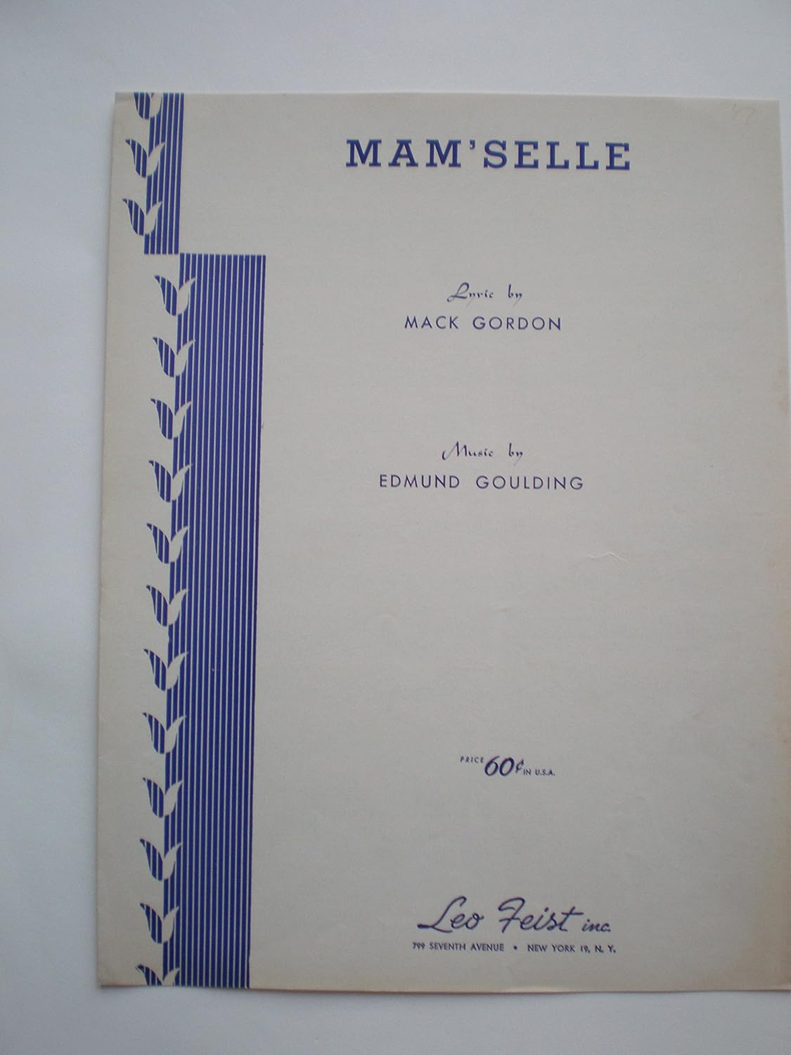 MAM'SELLE: Mack. Gordon, Edmund Goulding: Amazon.com: Books