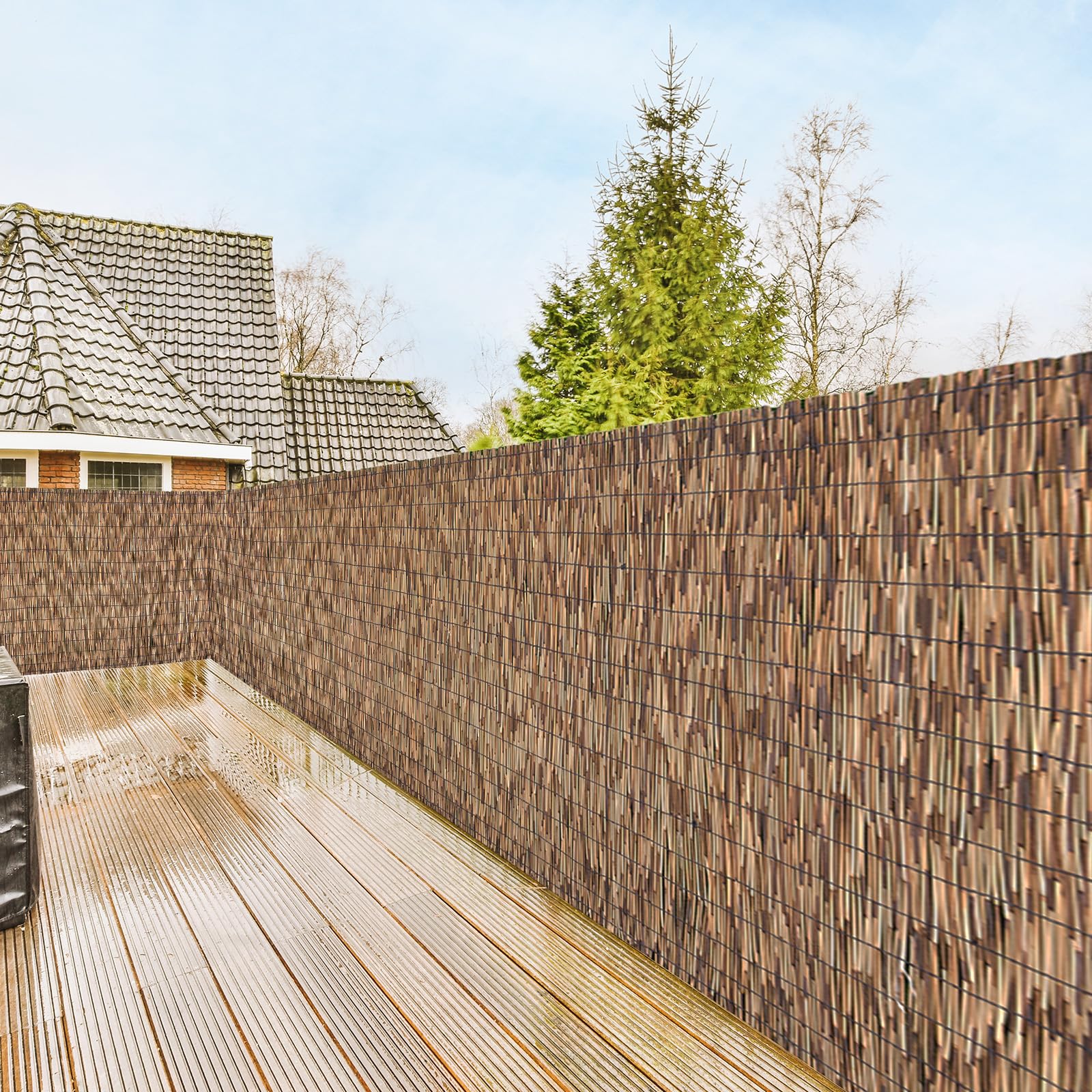 Amazon.com : SHYDZYYC Brown 5.6FT X 16.4FT Reed Fencing Roll, Balcony ...