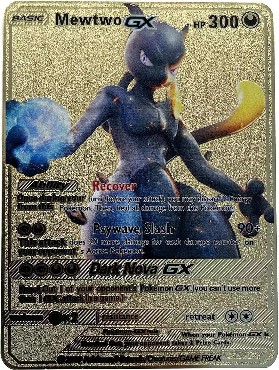 Buy Mewtwo GX Dark Nova Pokémon Gold Card - Collector's Rare Shiny Gold ...