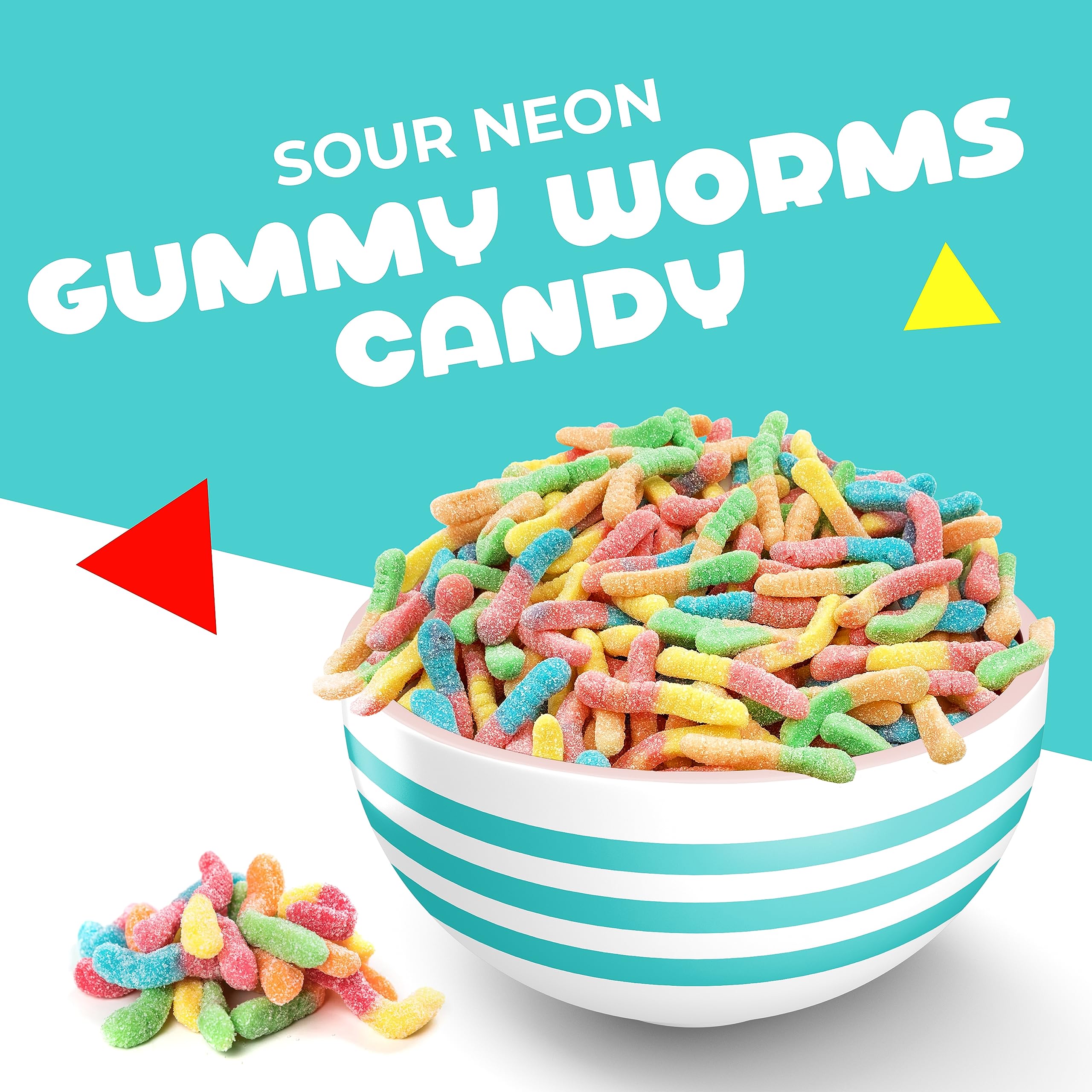 Snapklik.com : Sour Neon Gummy Worms Candy