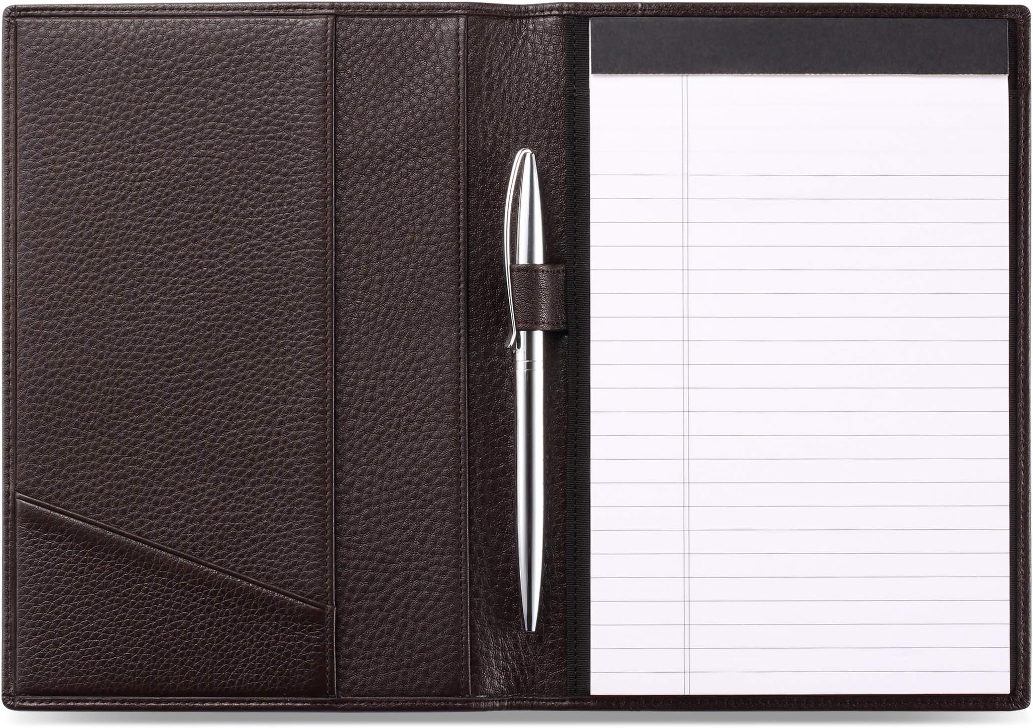 Amazon.com : Leather Junior Padfolio for Men & Women with Pen Loop ...