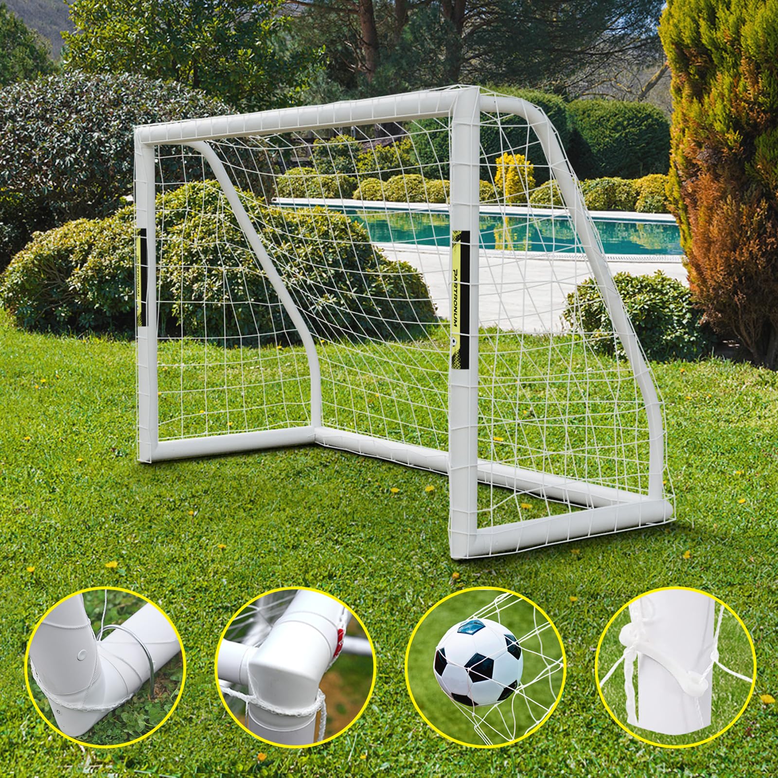 Soccer Goal 12x6FT/8x6FT/6x4FT Soccer Net Goal for Backyard with Carry ...