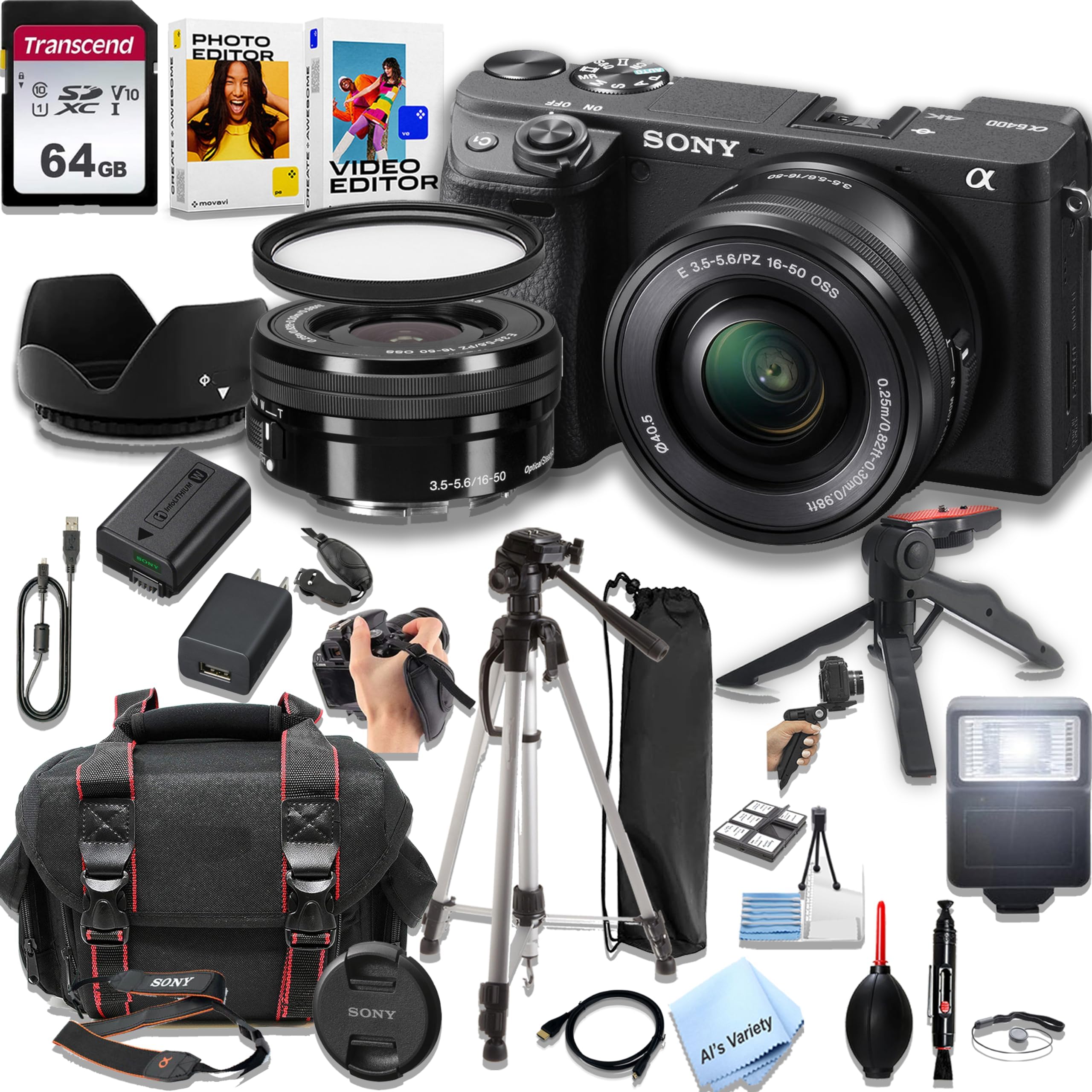 Amazon.com : Sony a6400 Mirrorless Camera with 16-50mm Lens + 64GB ...