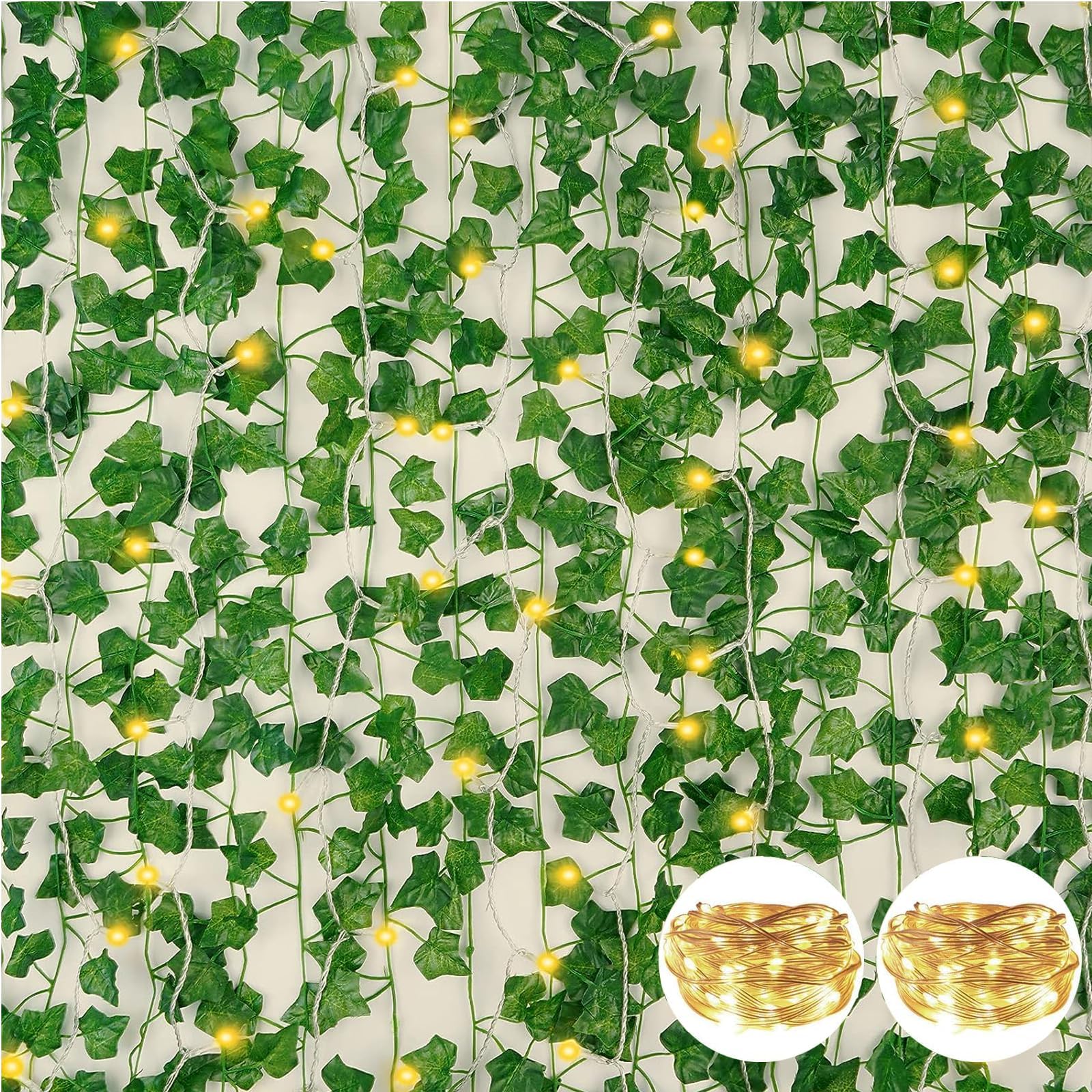 Amazon.com: CEWOR 168Ft 24 Pack Ivy Garland Artificial Ivy Vines with ...