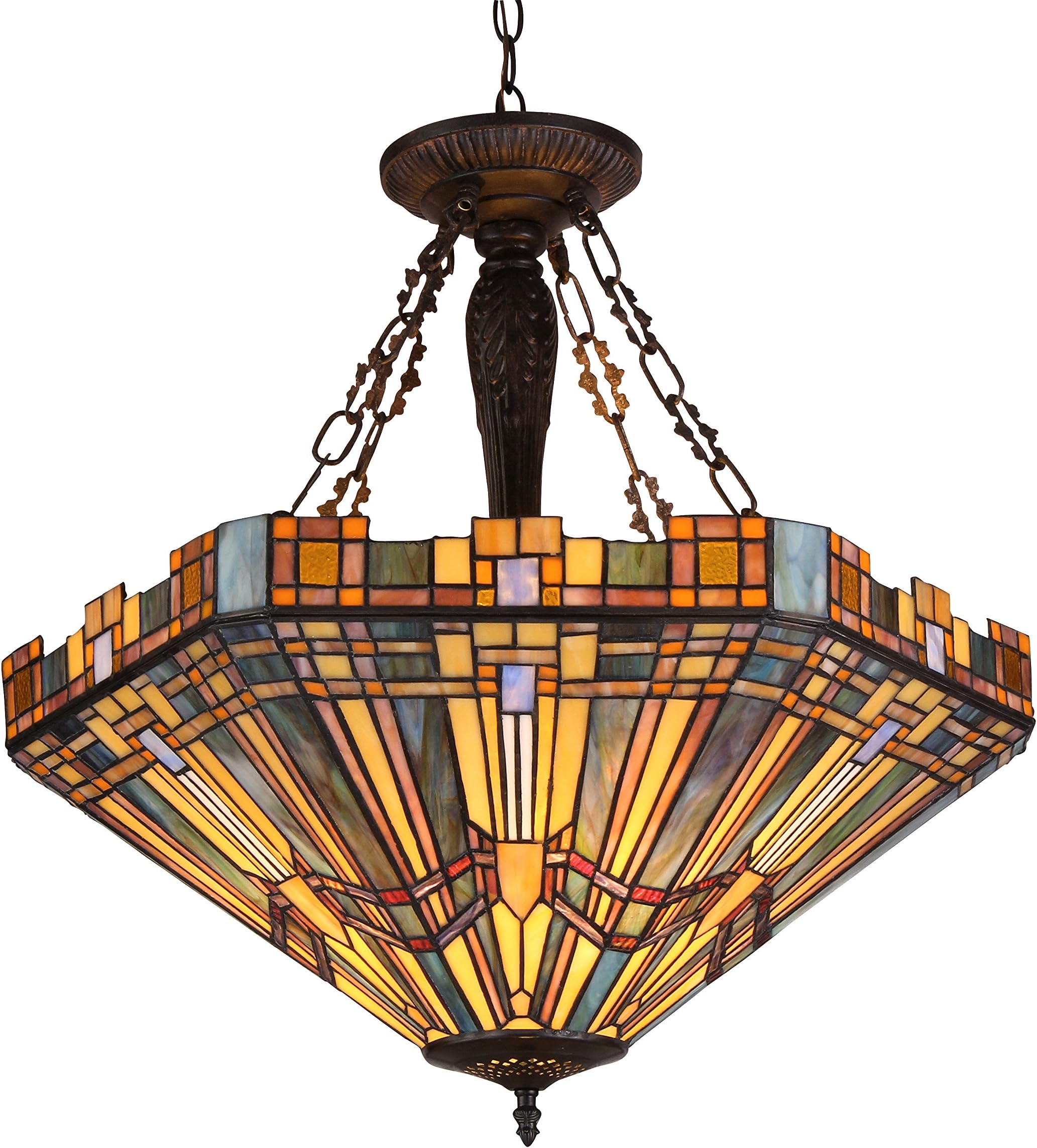 Chloe Lighting CH35001RM25-UH3 Moasic Jayden, Tiffany-style Mission 3 ...