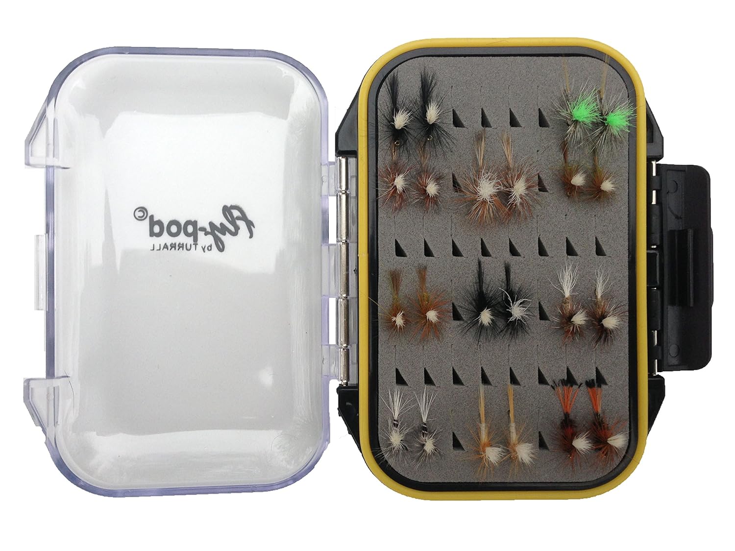 Turrall Fly-Pod Fishing Fly Selection - 22 Parachute Dry Flies : Amazon ...