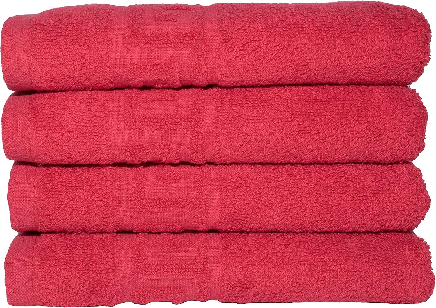 4 RED HAND TOWELS SET,%100 NATURAL COTTON 50X90 CM LARGE HOTEL QUALITY ...