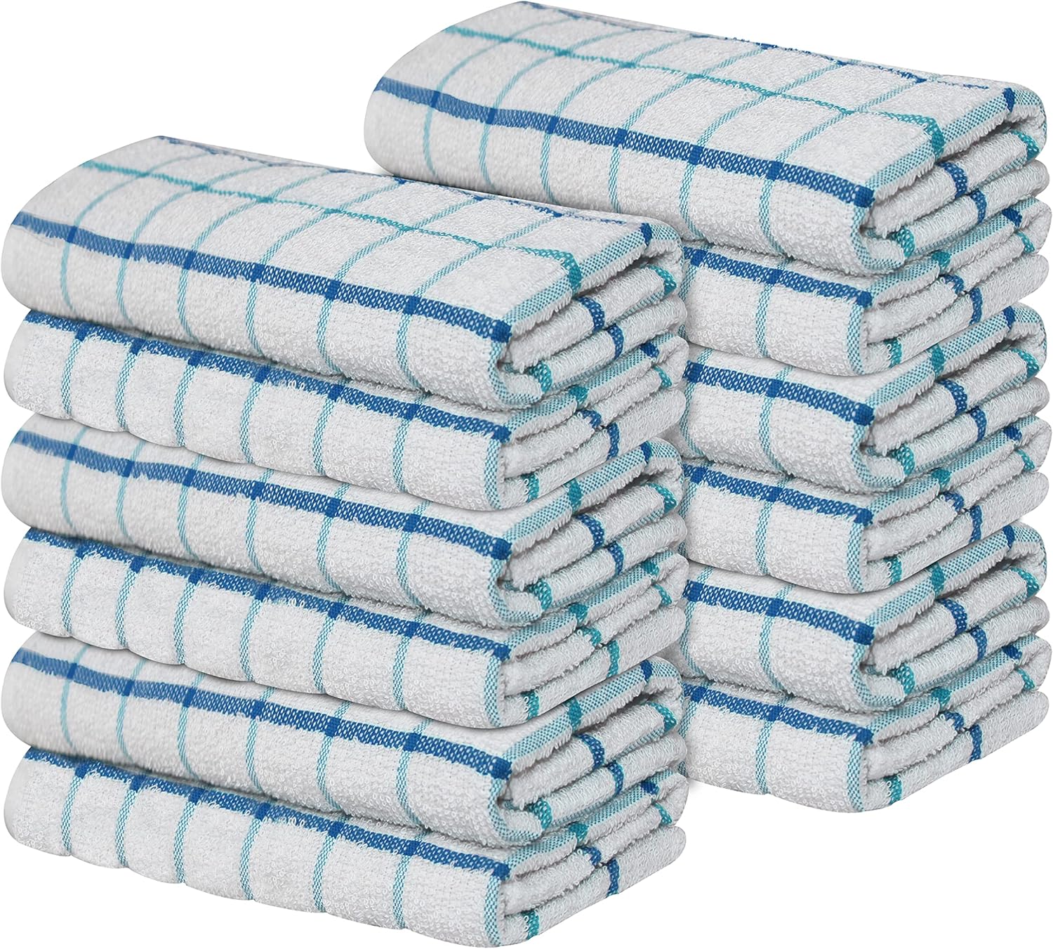 Quick Cleaning Supplies - 12 Kitchen Terry Tea Towel Set - Cotton ...