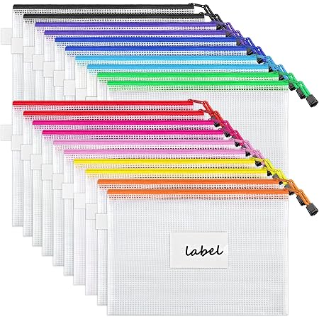 Amazon.com : LABUK 48pcs A4 Poly Zip Envelopes Plastic Envelope Clear ...