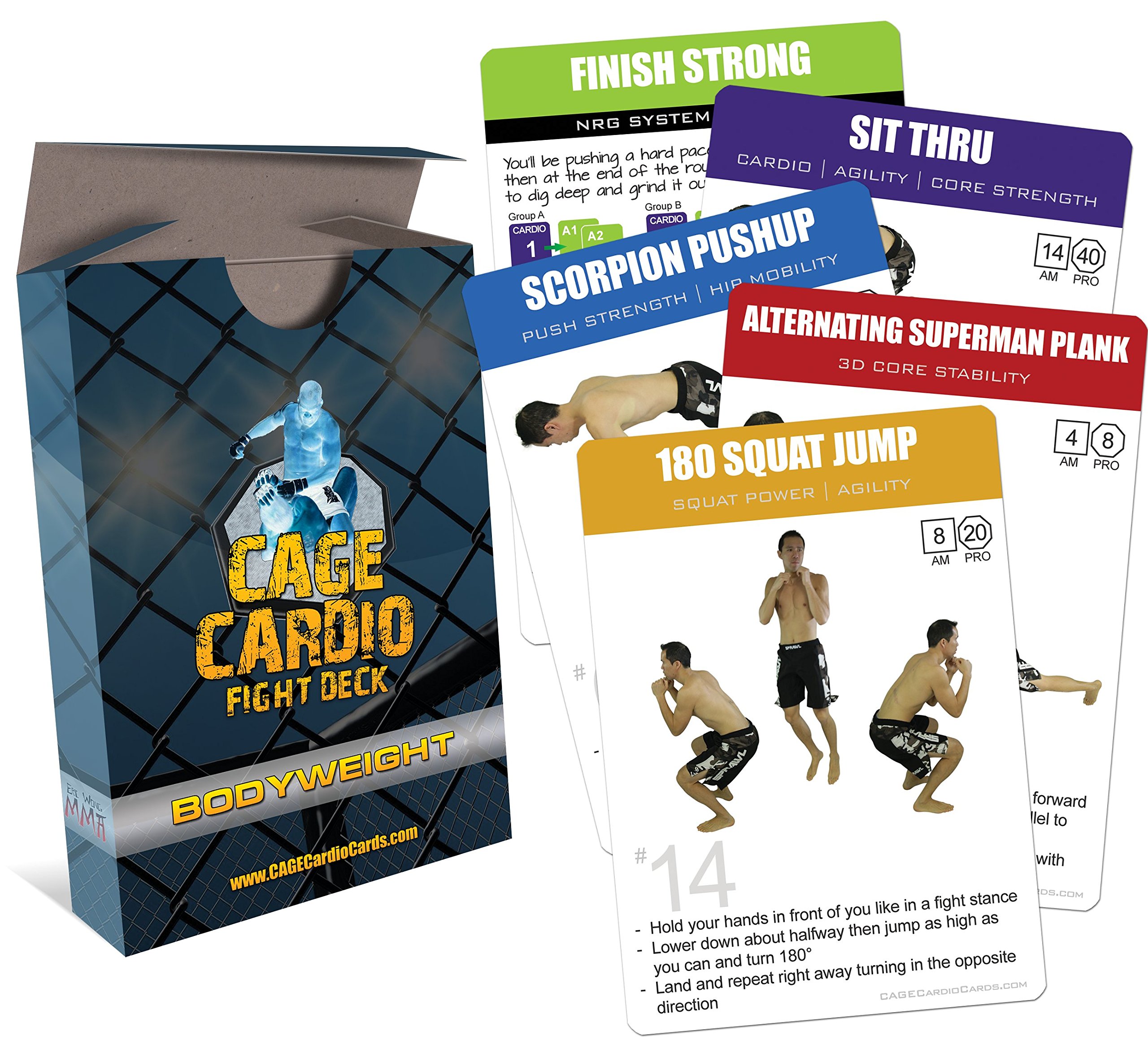 Buy CAGE Cardio Bodyweight Fight Deck: Workout Cards for MMA Training ...