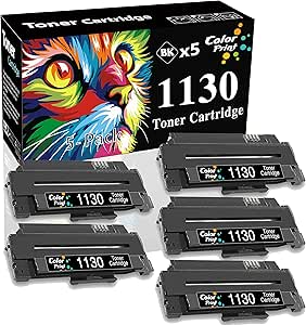 Amazon.com: ColorPrint (5-Pack, Black) Compatible 1130N Toner Cartridge ...