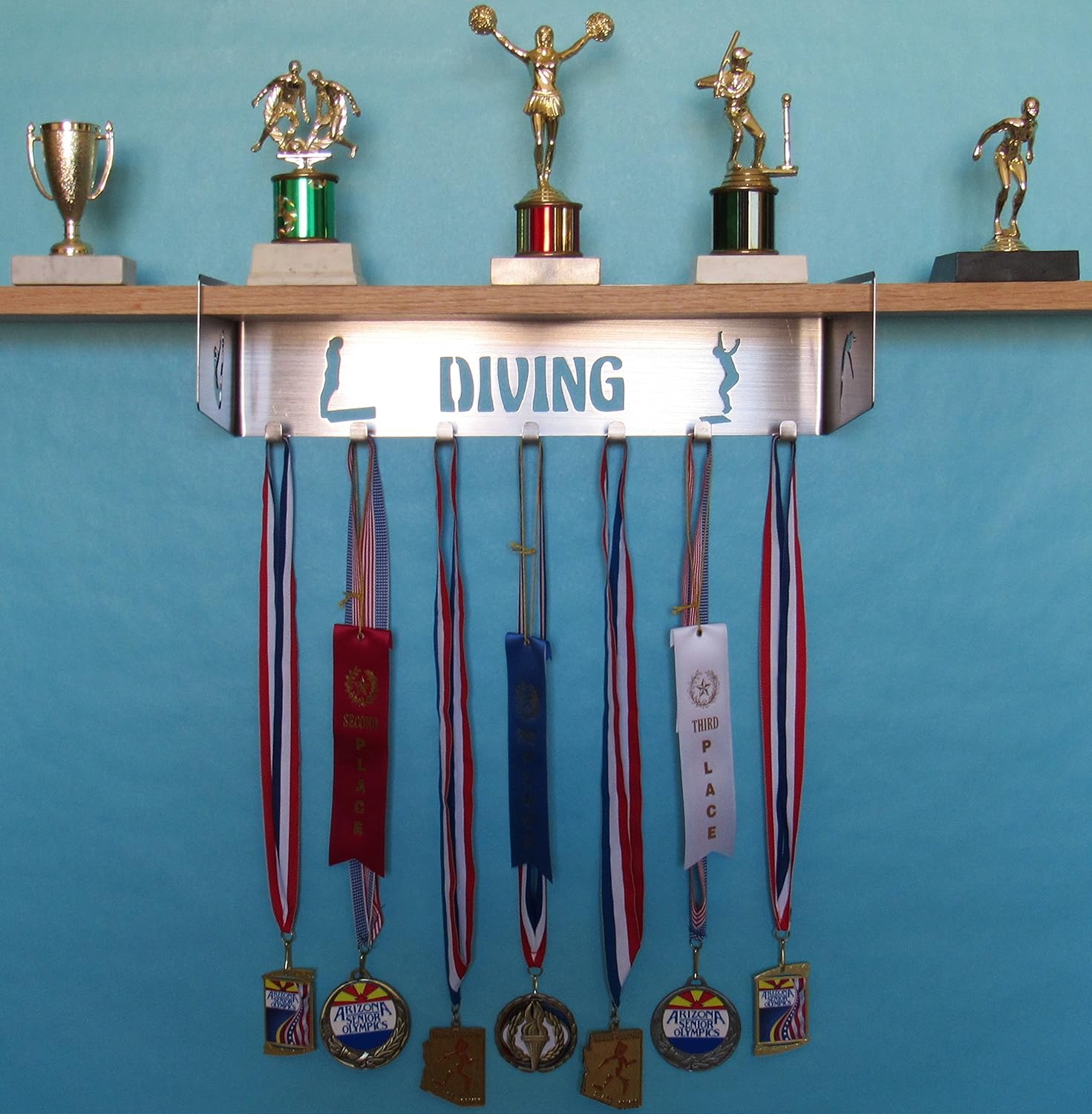 Amazon.com : All stuff Metal Diving Trophy Shelf and Medal Display ...