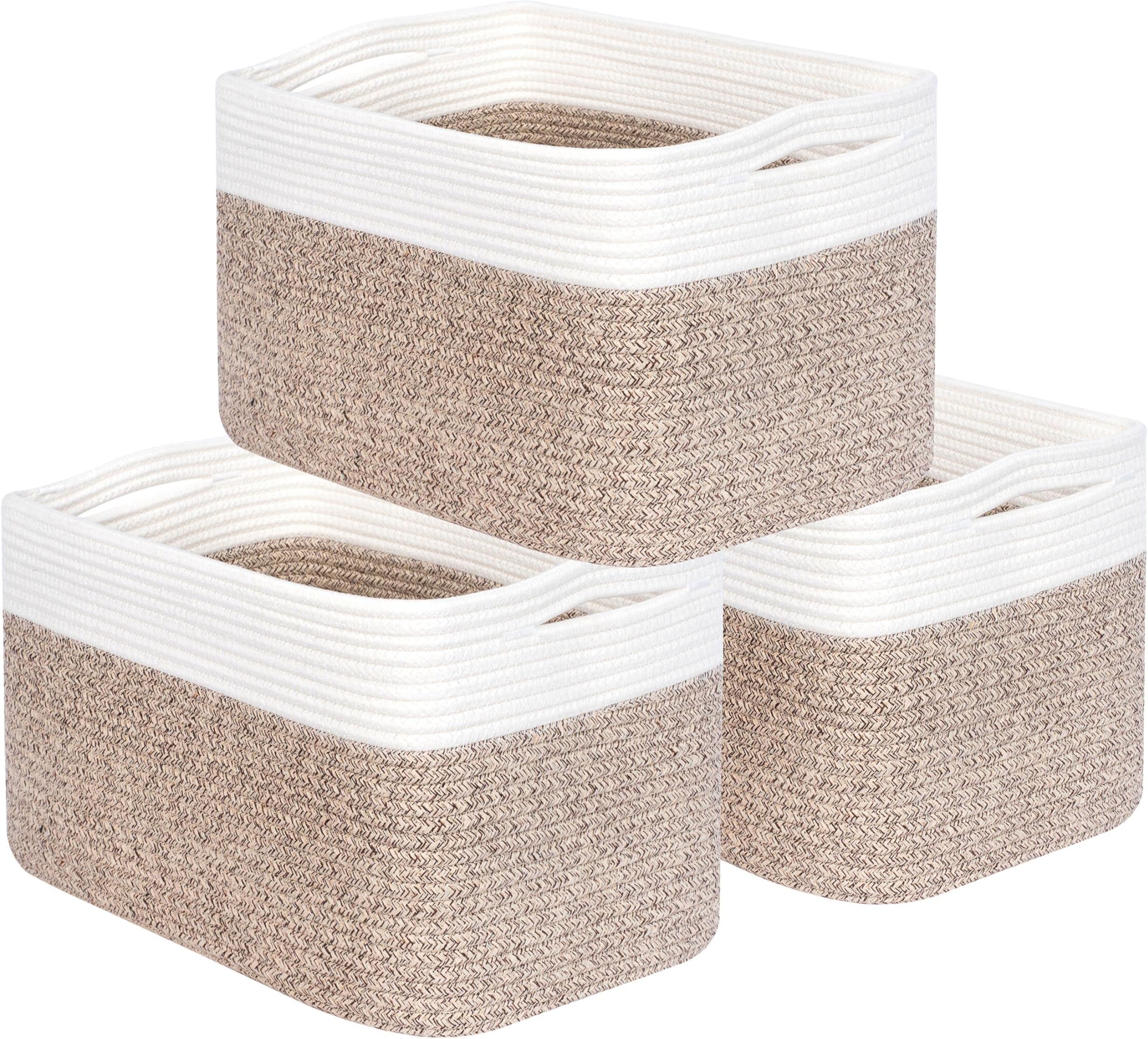 Amazon.com : Geetery 6 Pack Woven Basket for Storage 14.8'' x 9.8'' x 8 ...