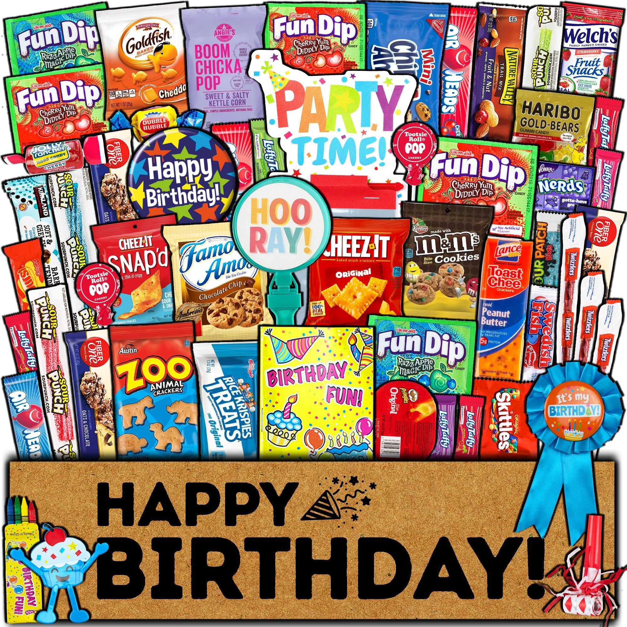 Amazon.com: Birthday Care Package (50 Count) Snacks Food Cookies Bar ...