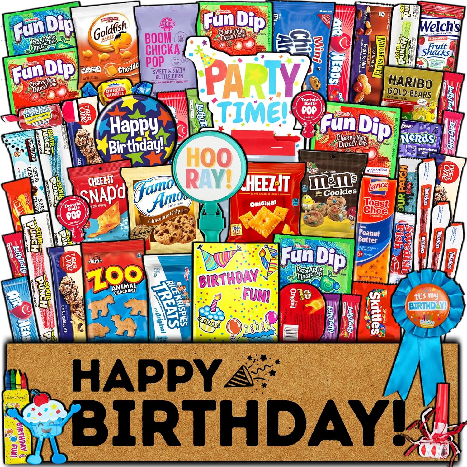Amazon.com: Birthday Care Package (50 Count) Snacks Food Cookies Bar ...