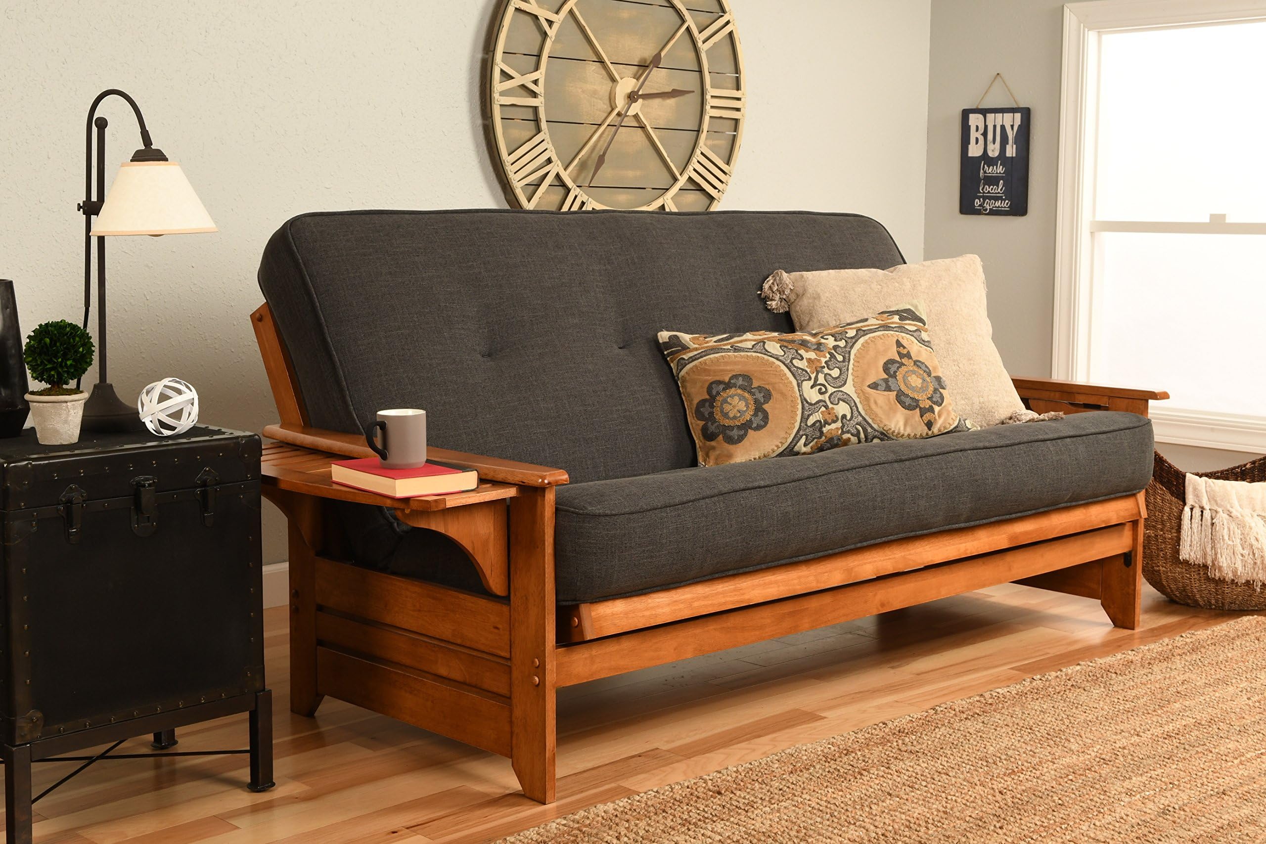 Amazon.com: Kodiak Furniture Washington Queen Size Futon Frame with ...