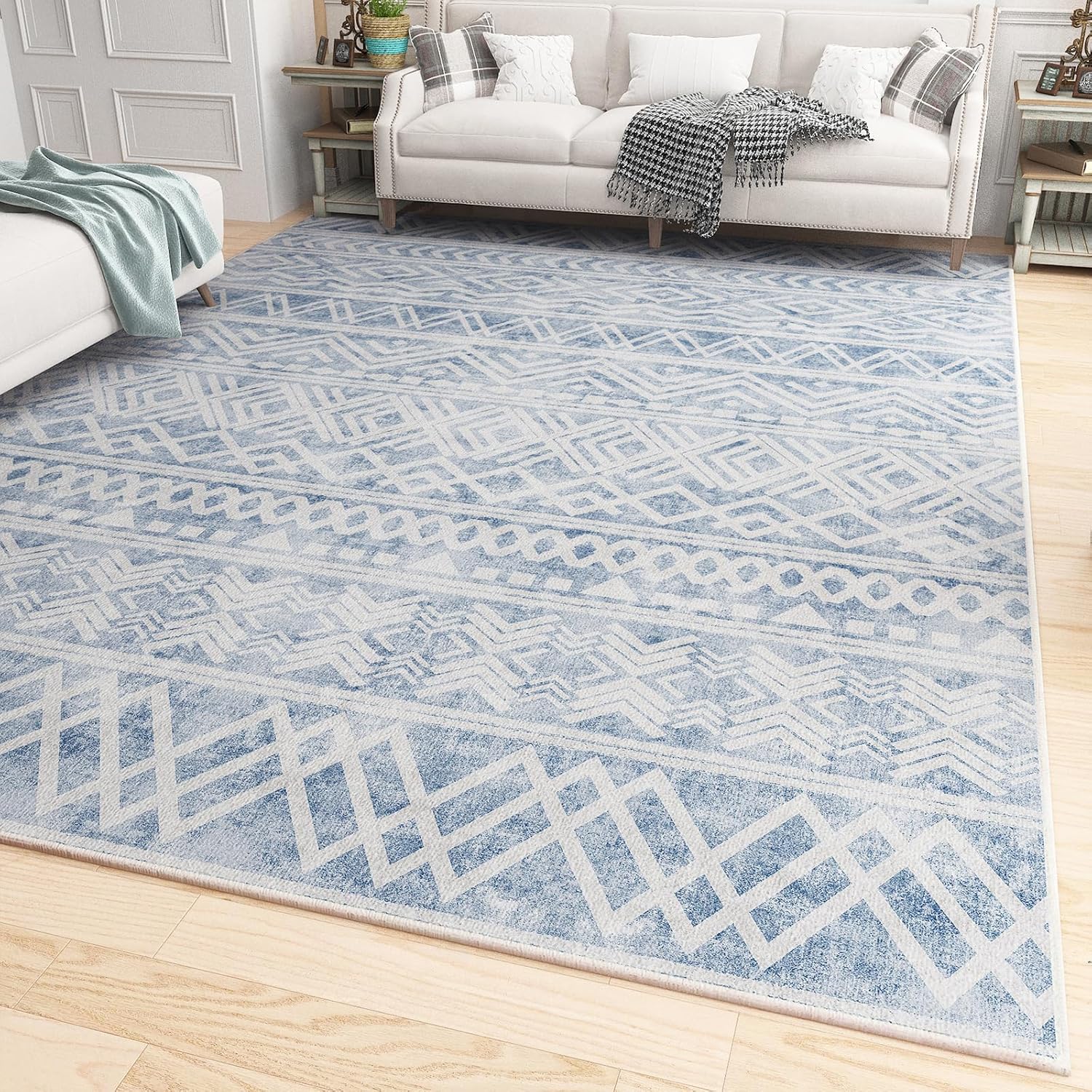 Boho Area Rug 5x7 Carpet Rugs for Living Room Bedroom Moroccan-Machine ...