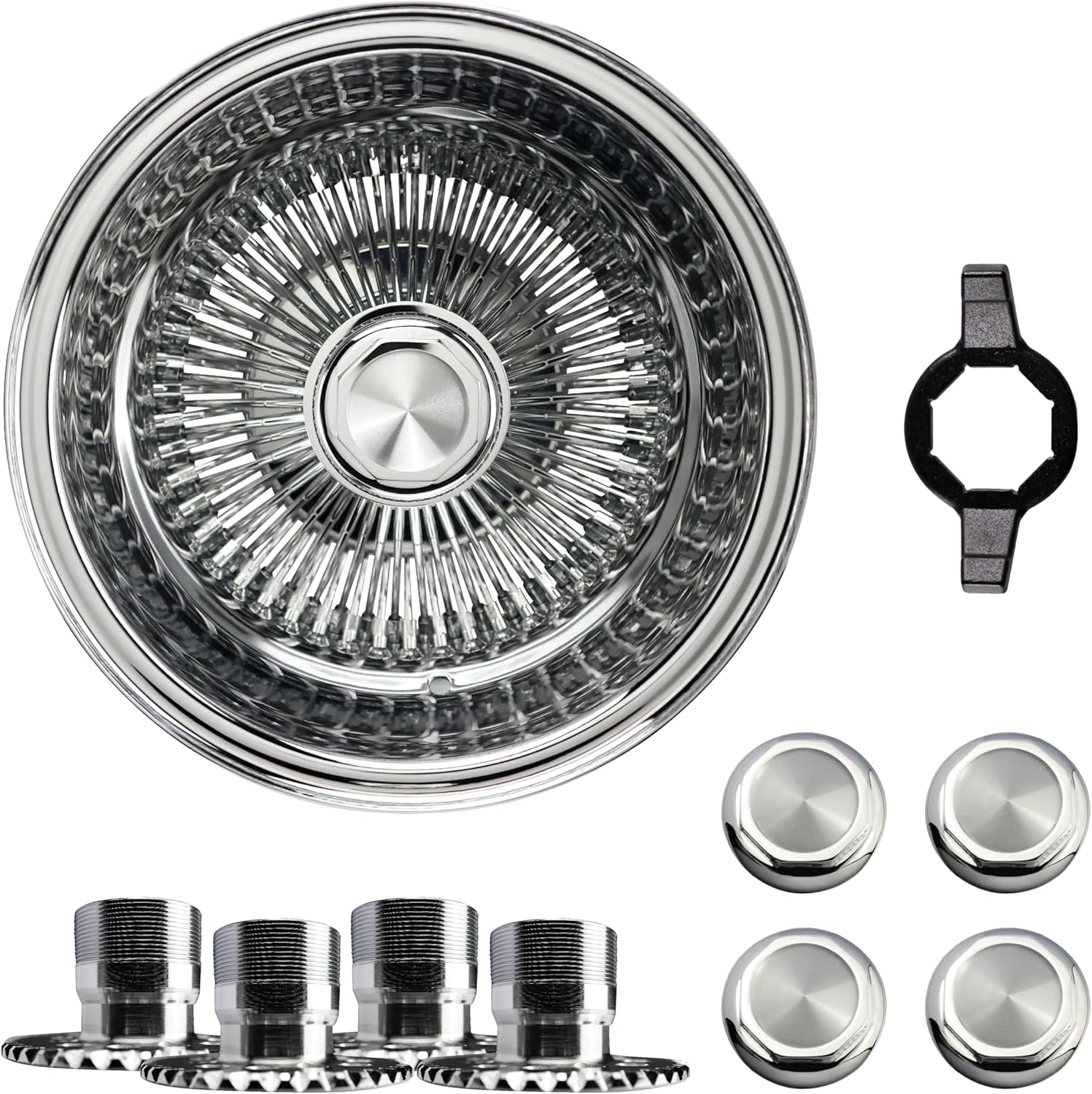 Amazon.com: British Wire Wheel 14x7 Reverse 100 Spoke Straight Lace ...