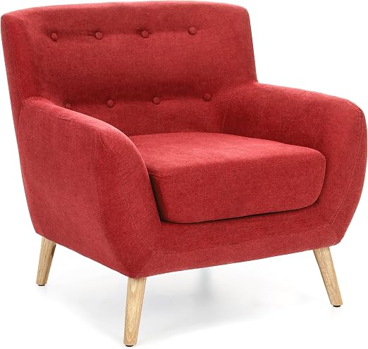 Amazon.com: Best Choice Products Linen Upholstered Modern Mid-Century ...