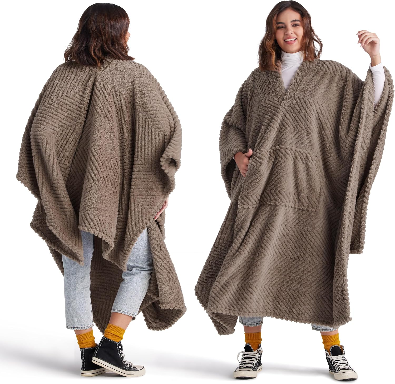 Amazon.com: Bedsure Wearable Blanket Poncho for Women, Warm Winter ...