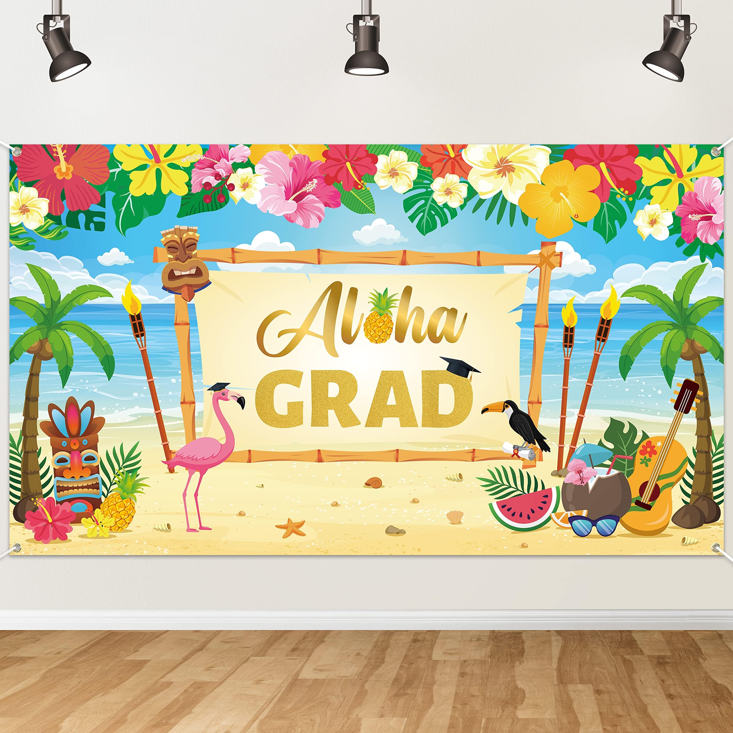 Amazon.com: MALLMALL6 XtraLarge Hawaii Tropical Luau Graduation Party ...